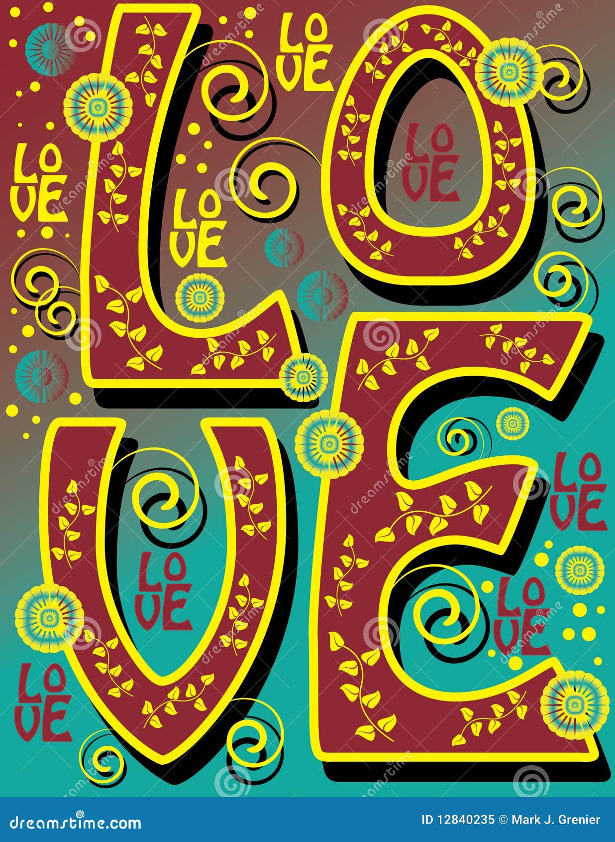 Love Poster stock vector. Illustration of word, holiday - 12840235