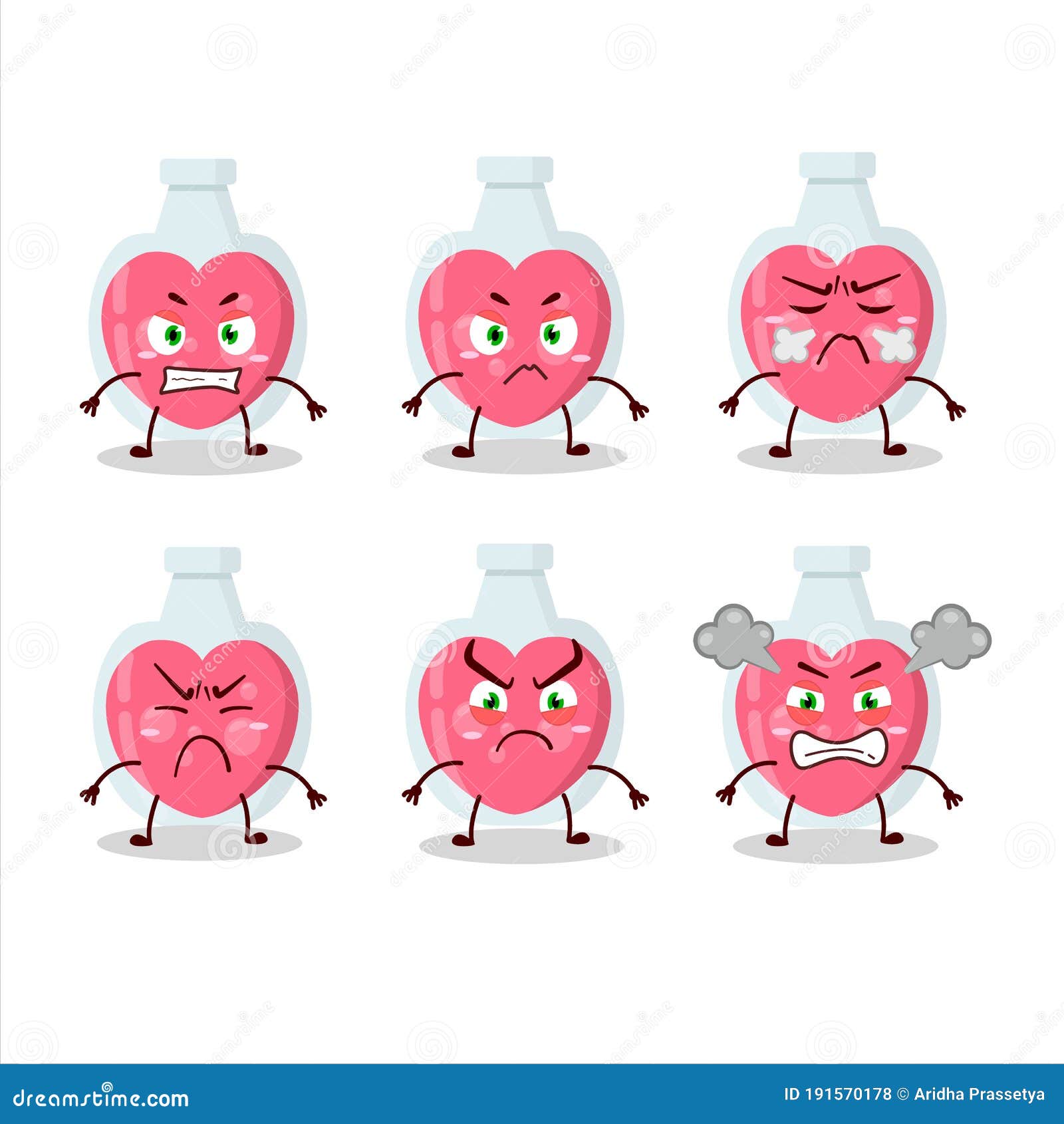 Love Potion Cartoon Character with Various Angry Expressions Stock ...