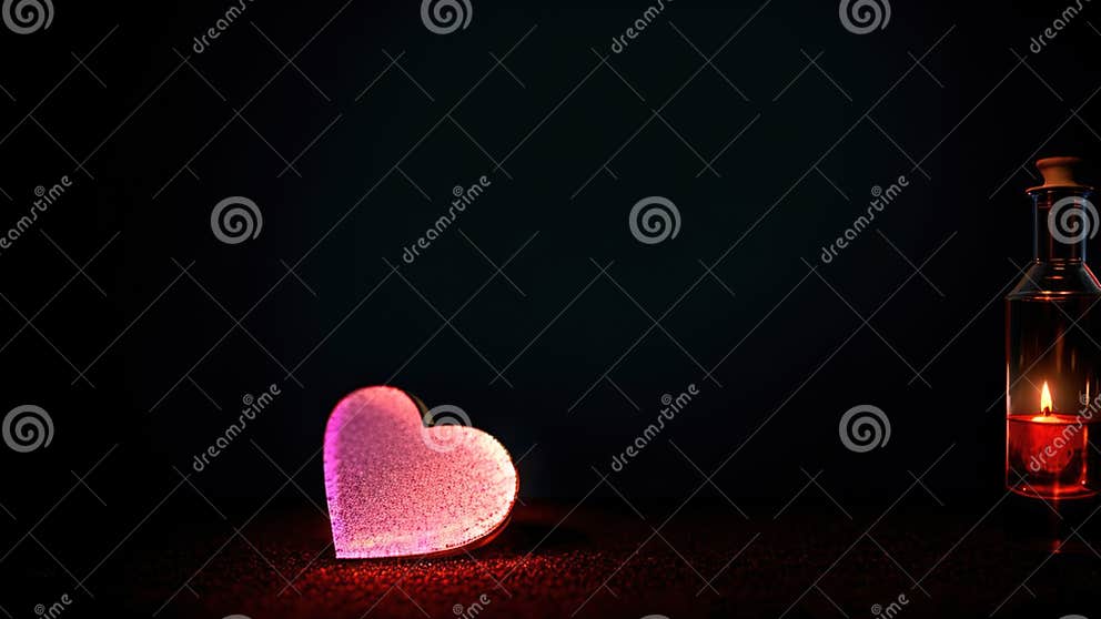 Love Potion in a Heart-shaped Flask Stock Illustration - Illustration ...