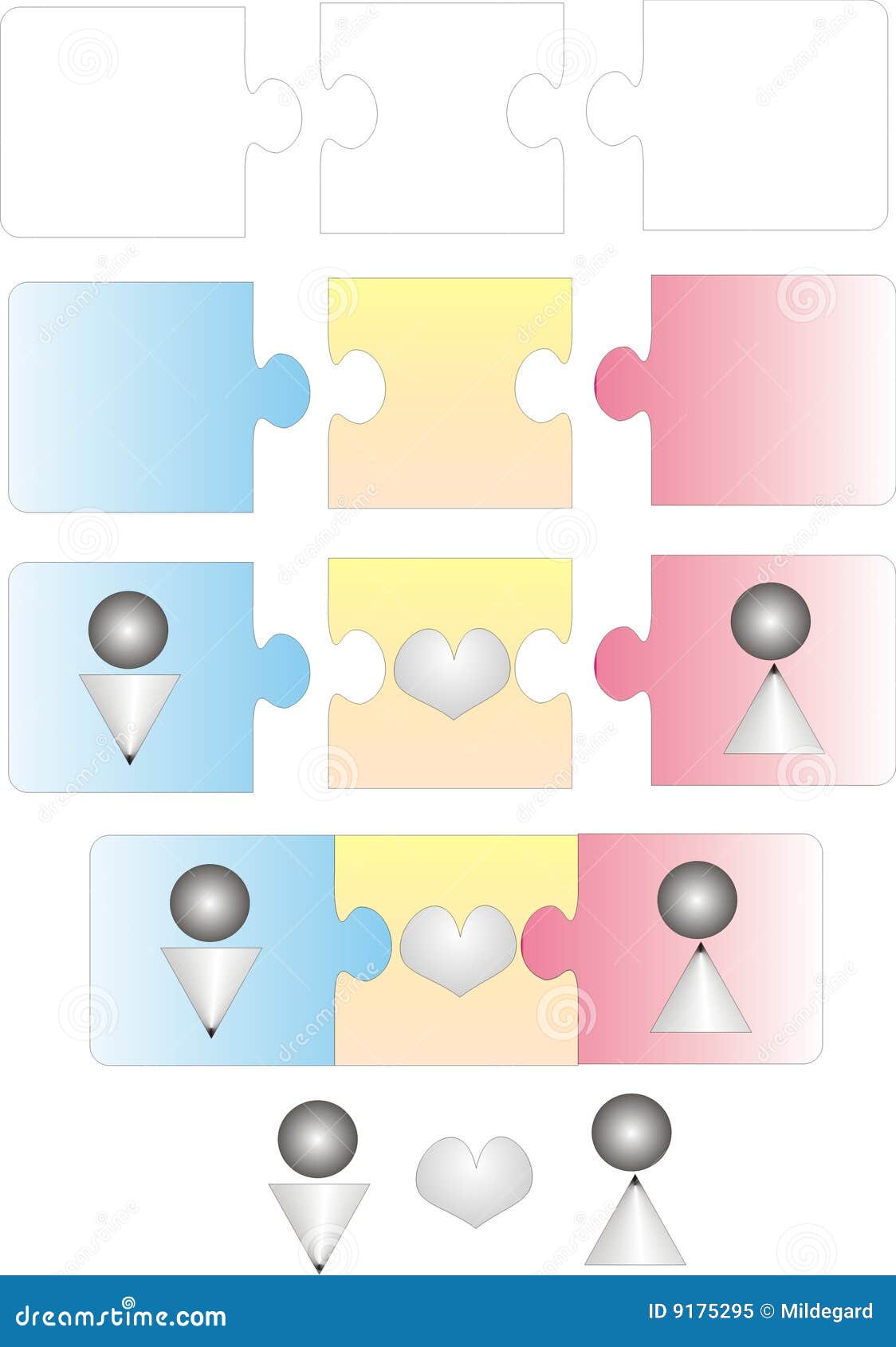 Love puzzle - vector stock vector. Illustration of love - 9175295