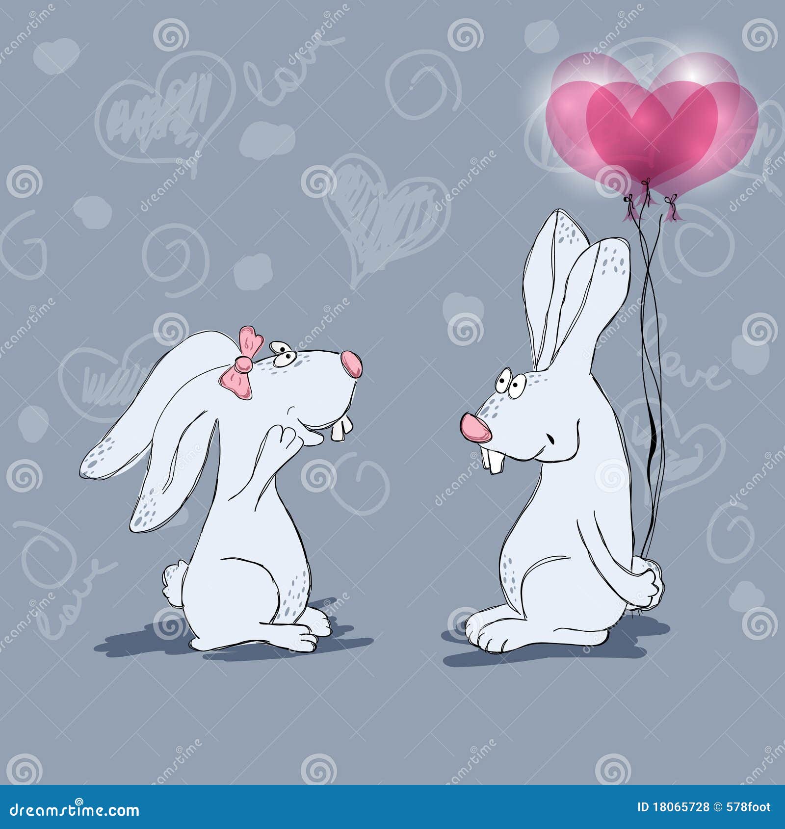 Love rabbits stock vector. Illustration of card, bunny - 18065728