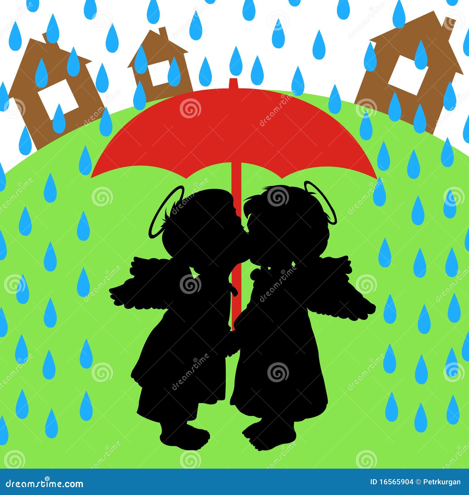 Love and rain stock vector. Illustration of people, person - 16565904