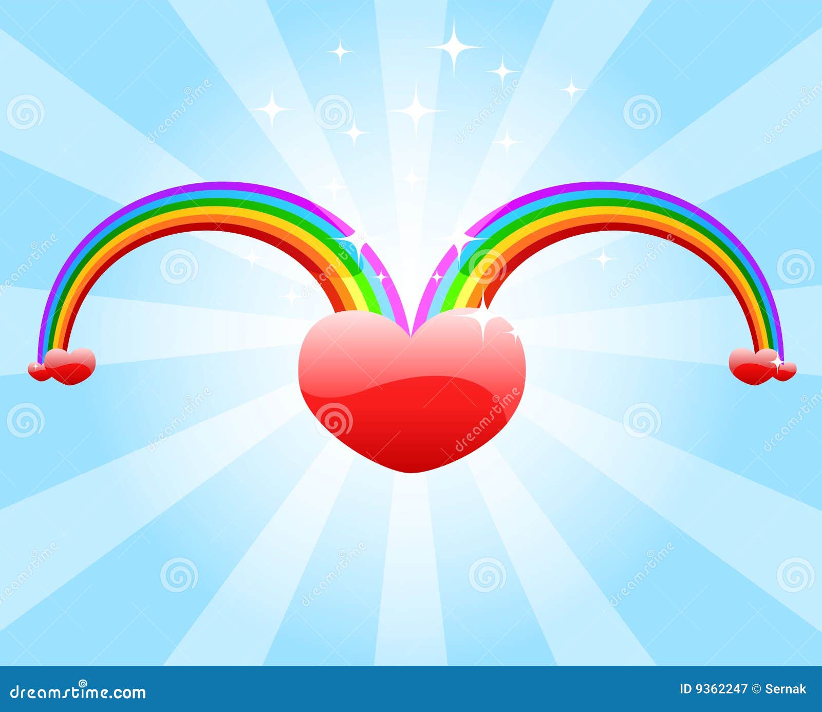 Love rainbows stock vector. Illustration of vintage, light - 9362247