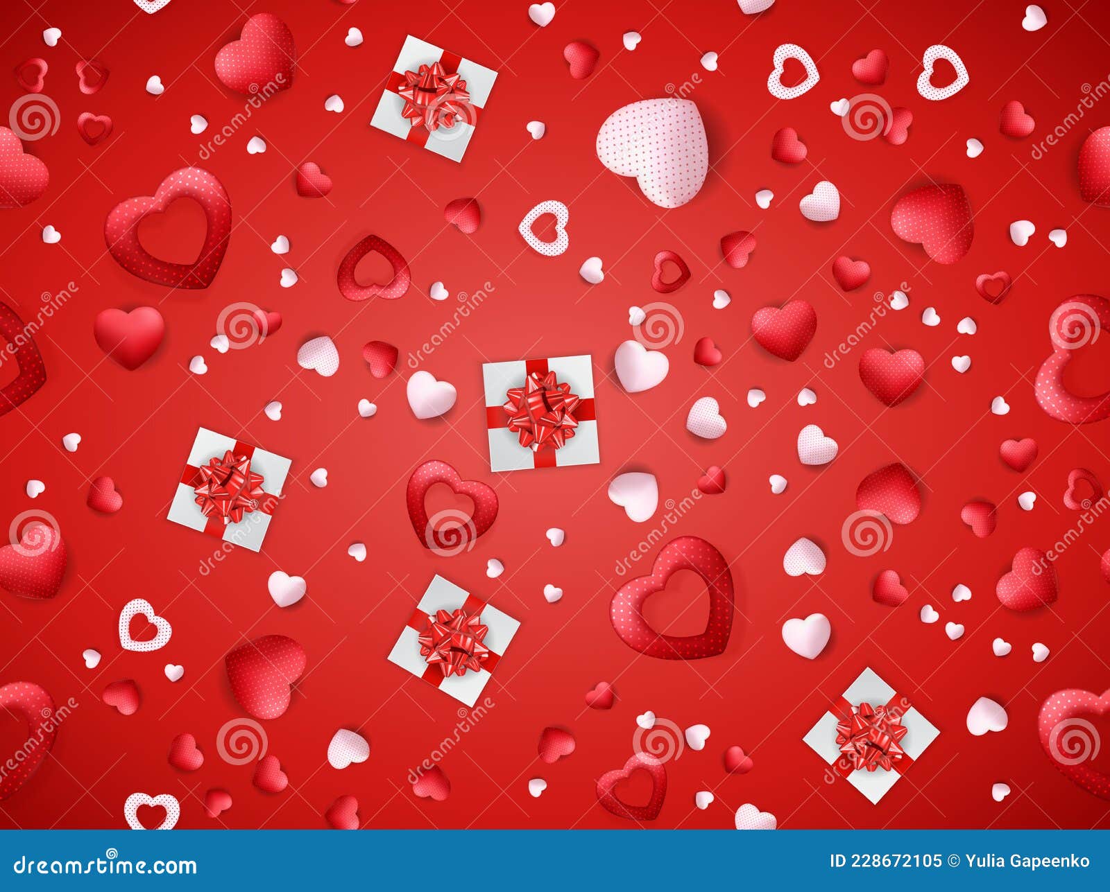 Love Red Background with Hearts. Vector Illustration Stock Vector ...