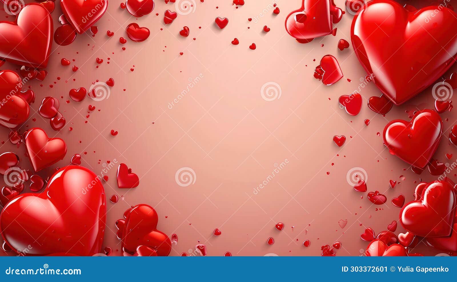 Love Red Heart Frame Background Stock Illustration - Illustration of ...