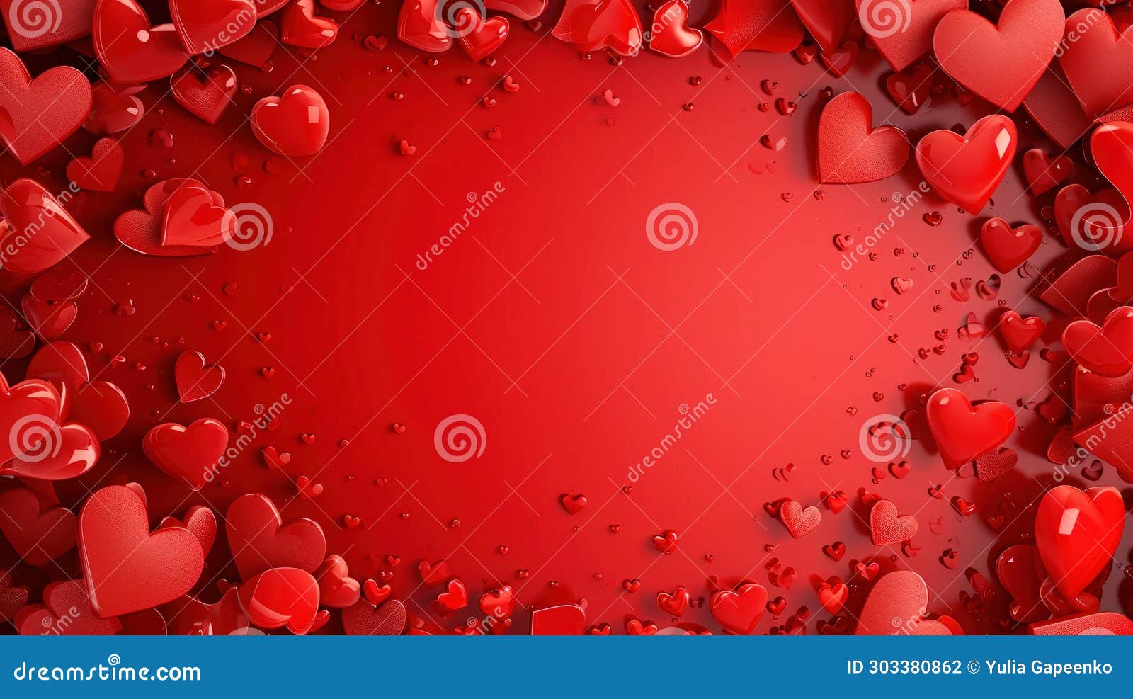 Love Red Heart Frame Background Stock Illustration - Illustration of ...