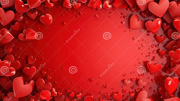 Love Red Heart Frame Background Stock Illustration - Illustration of ...