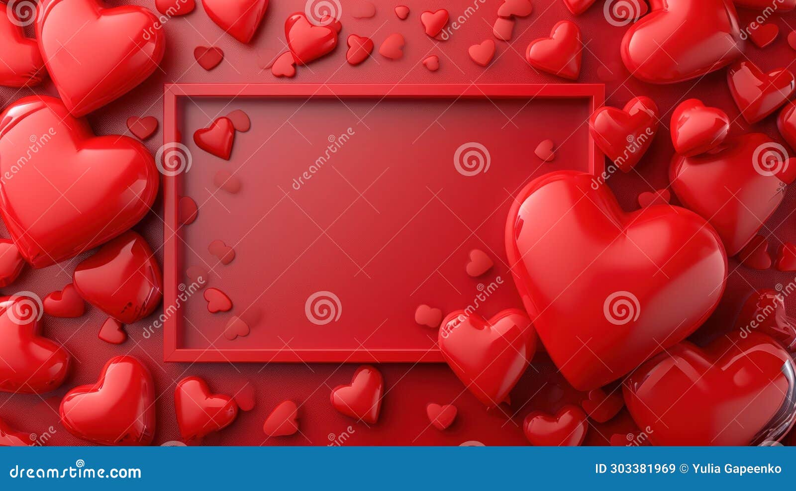 Love Red Heart Frame Background Stock Image - Image of card, abstract ...