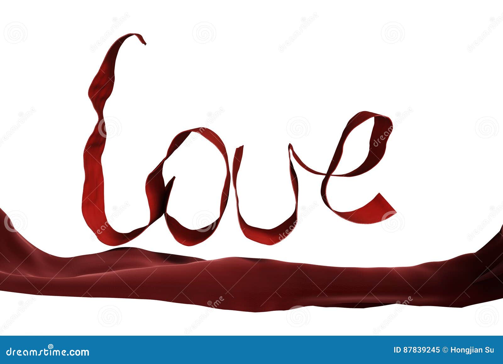 Love red ribbon stock illustration. Illustration of love - 87839245