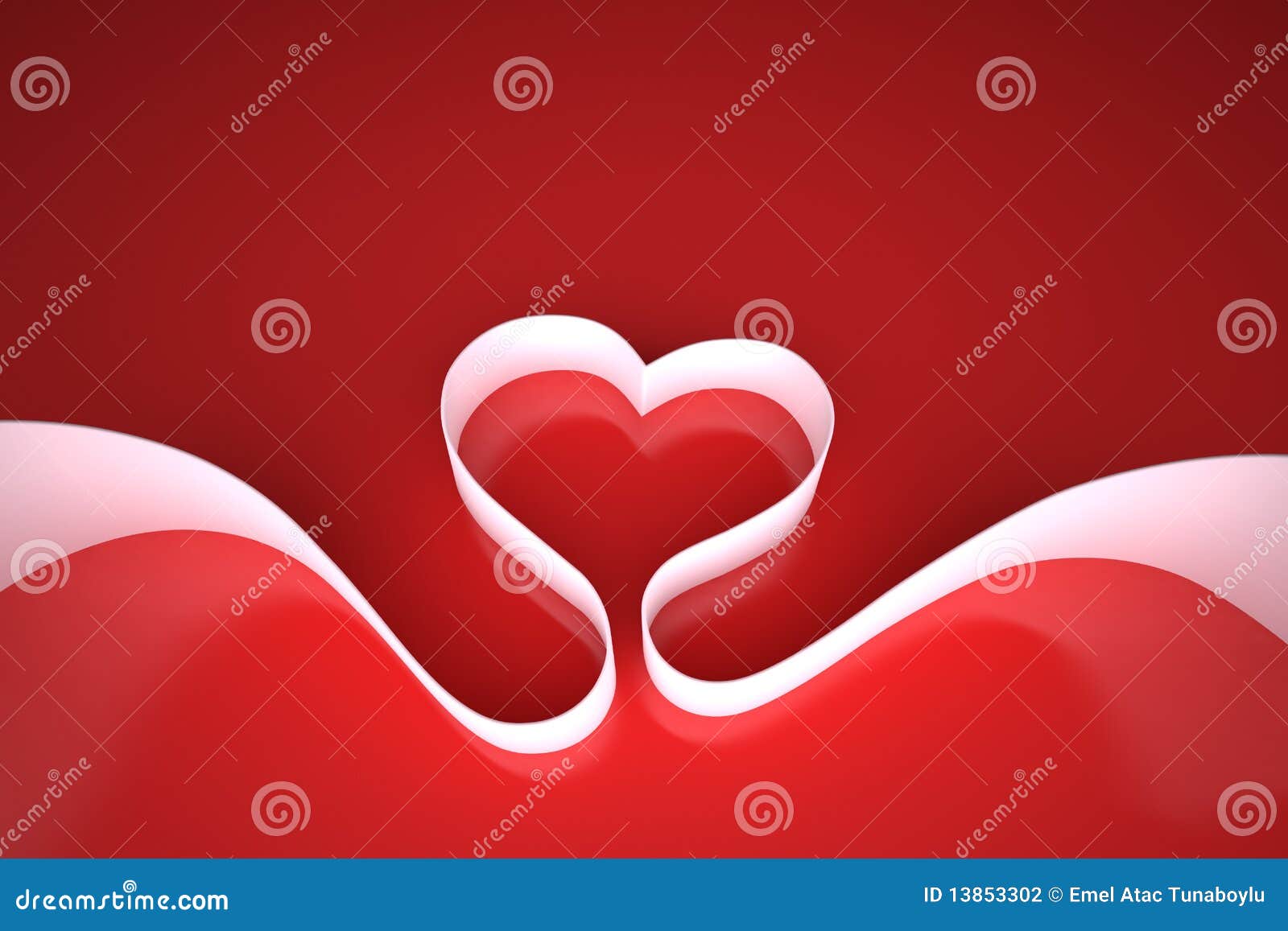 Love ribbon stock illustration. Illustration of heart - 13853302
