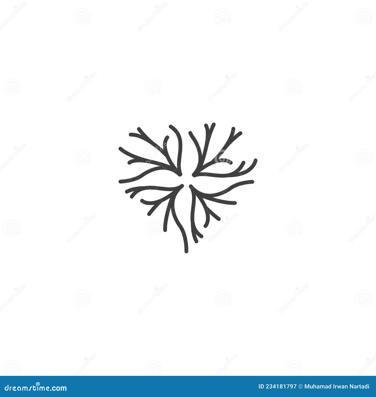 Love Root or Twig Tree, Root Shape Heart. Vector Logo Icon Template ...