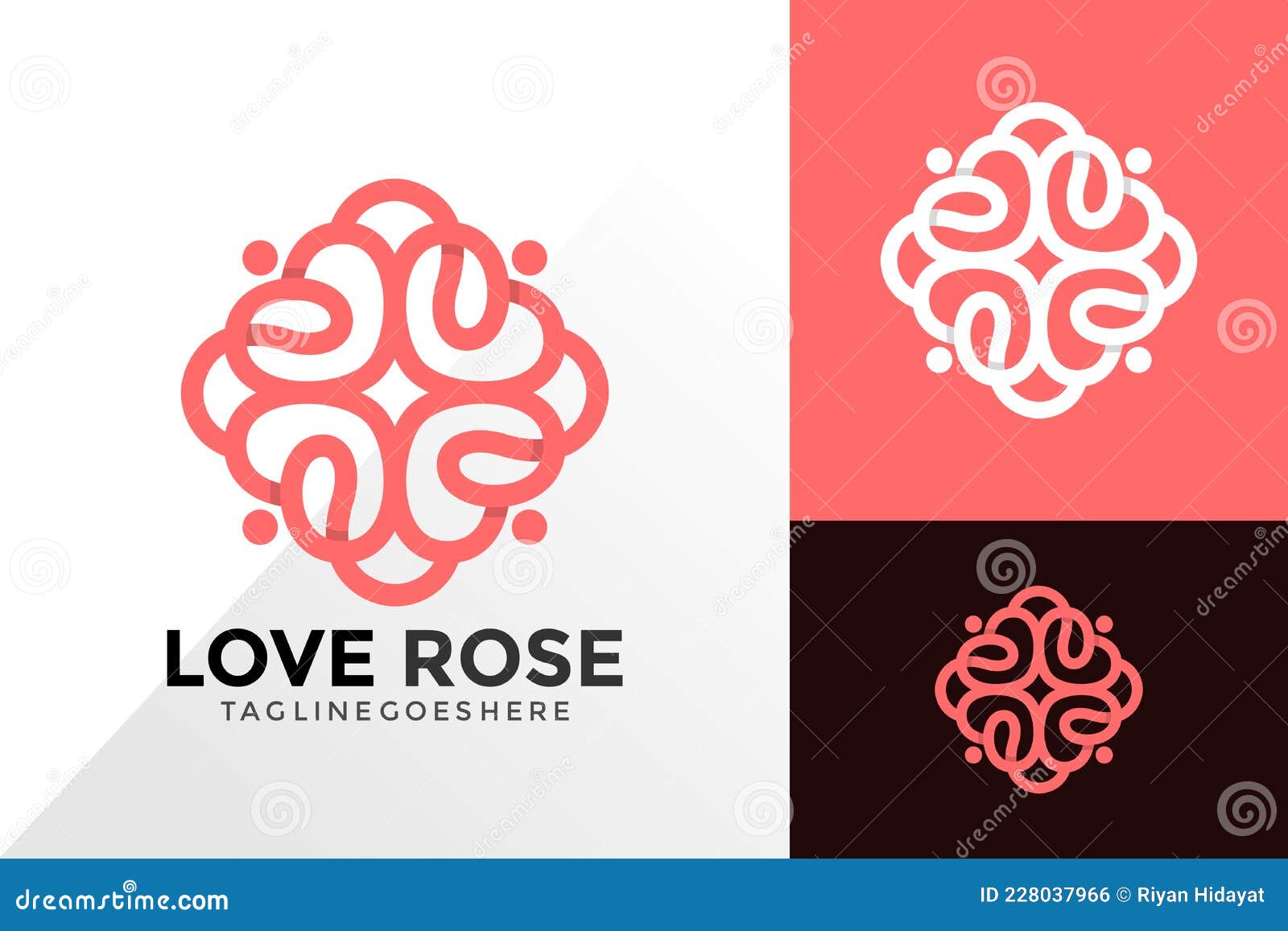 Love Rose Logo Design, Abstract Logos Designs Concept for Template ...