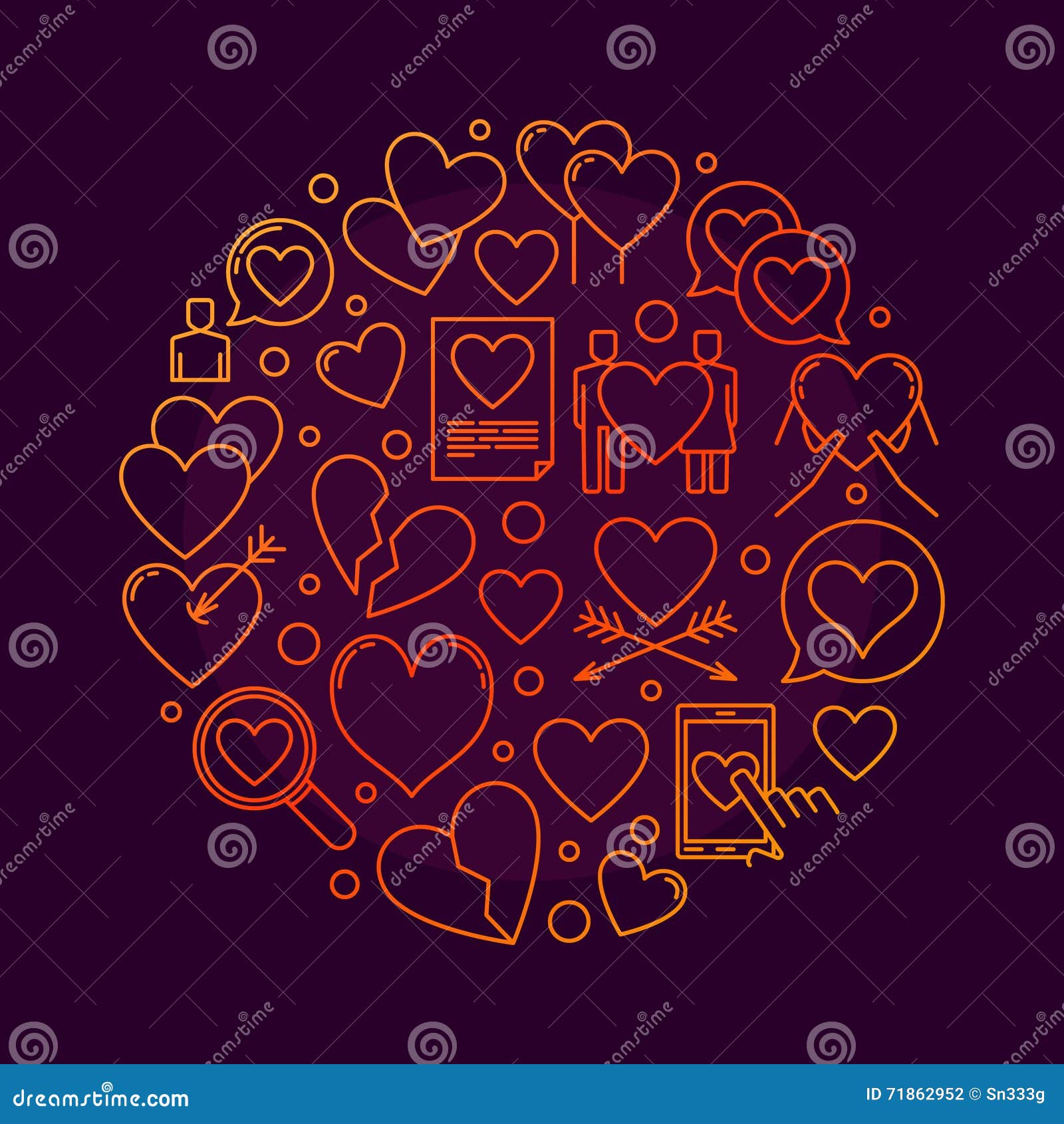 Love round symbol stock vector. Illustration of circle - 71862952