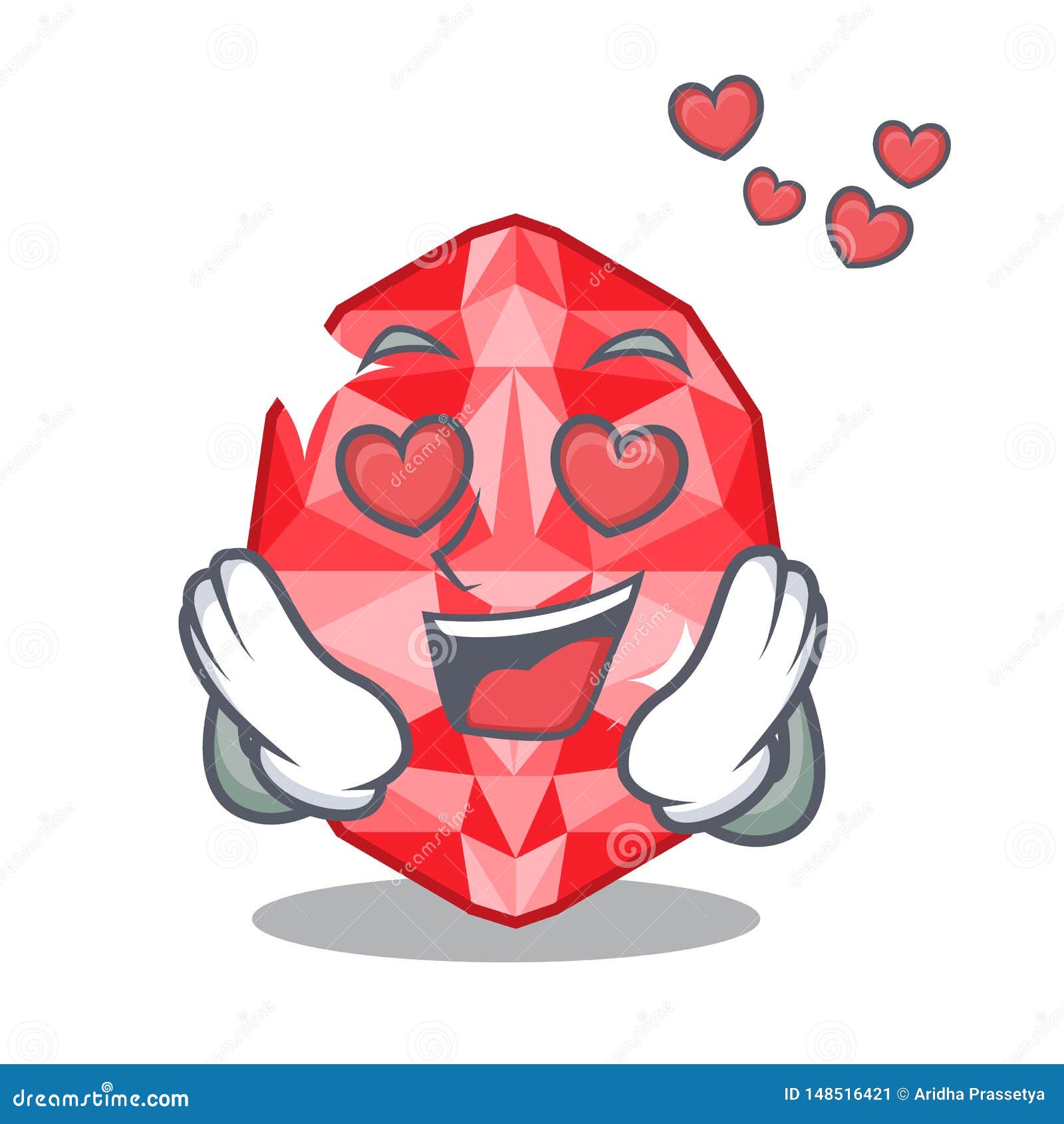 In Love Ruby Gems Above Cartoon Dressing Table Stock Vector ...