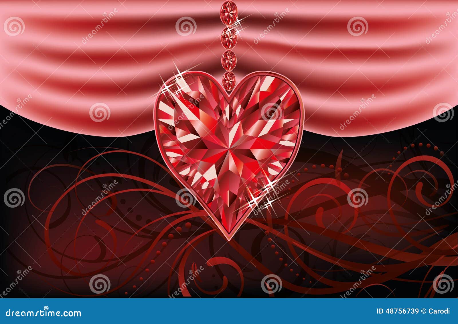 Love Ruby Heart, Valentines Day Card Stock Vector - Illustration of ...