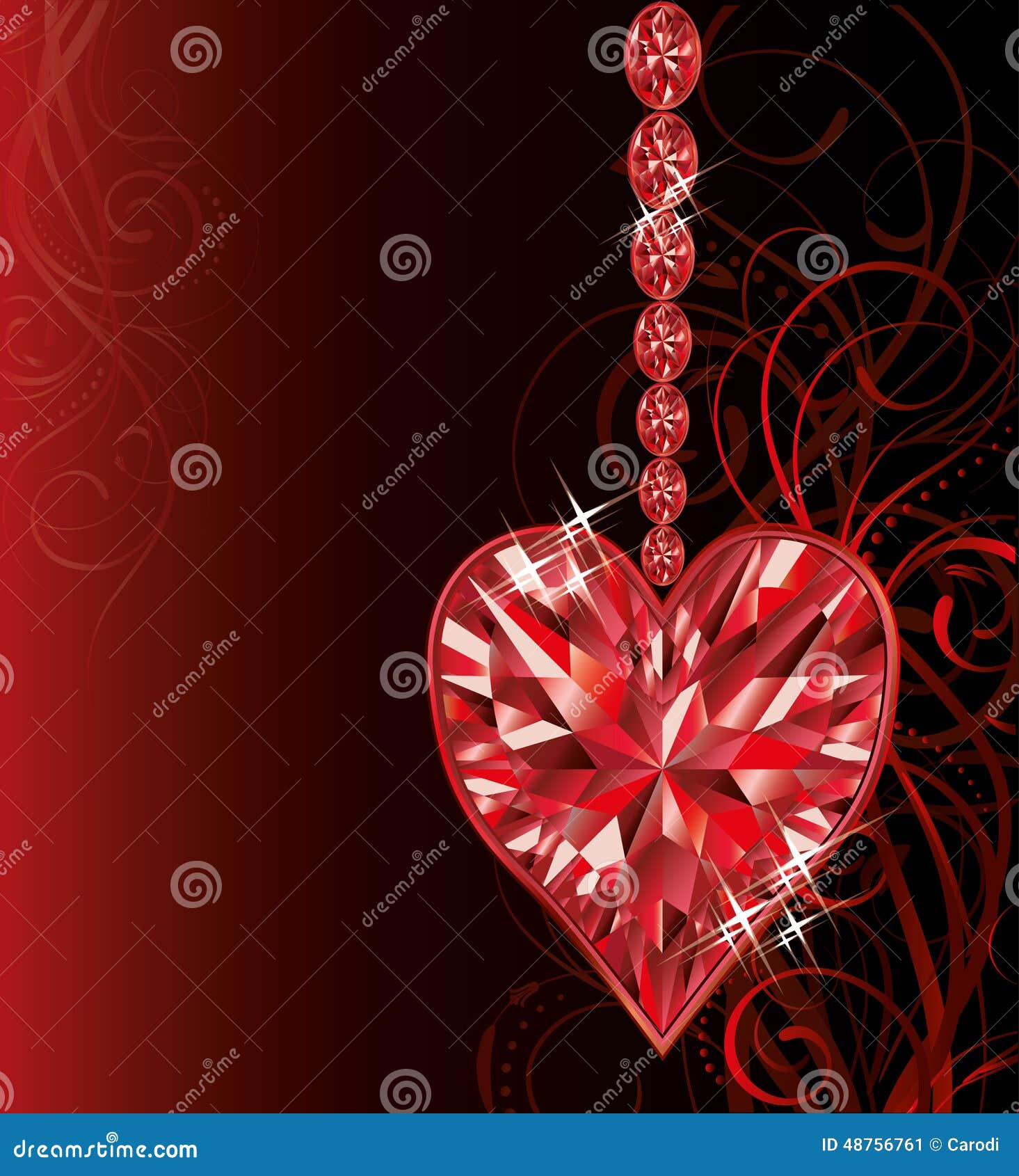 Love Ruby Heart, Wedding Valentines Day Card Stock Vector ...