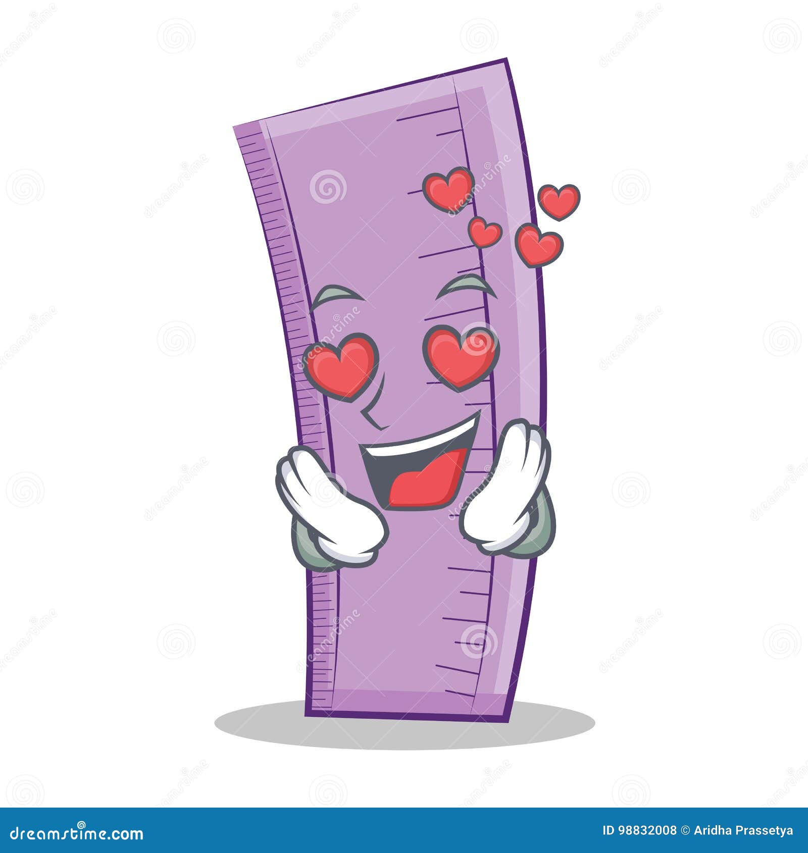 In Love Ruler Character Cartoon Design Stock Vector - Illustration of ...