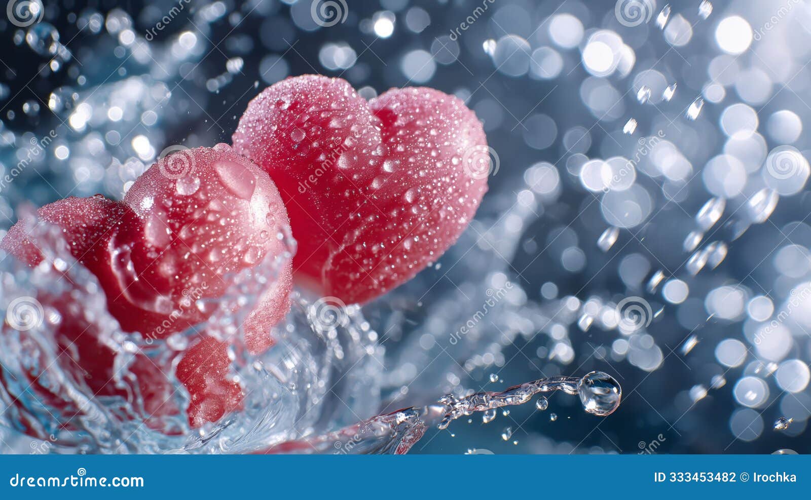 "Love S Reflection: Heart-Shaped Objects Dancing in Water" Stock Photo ...