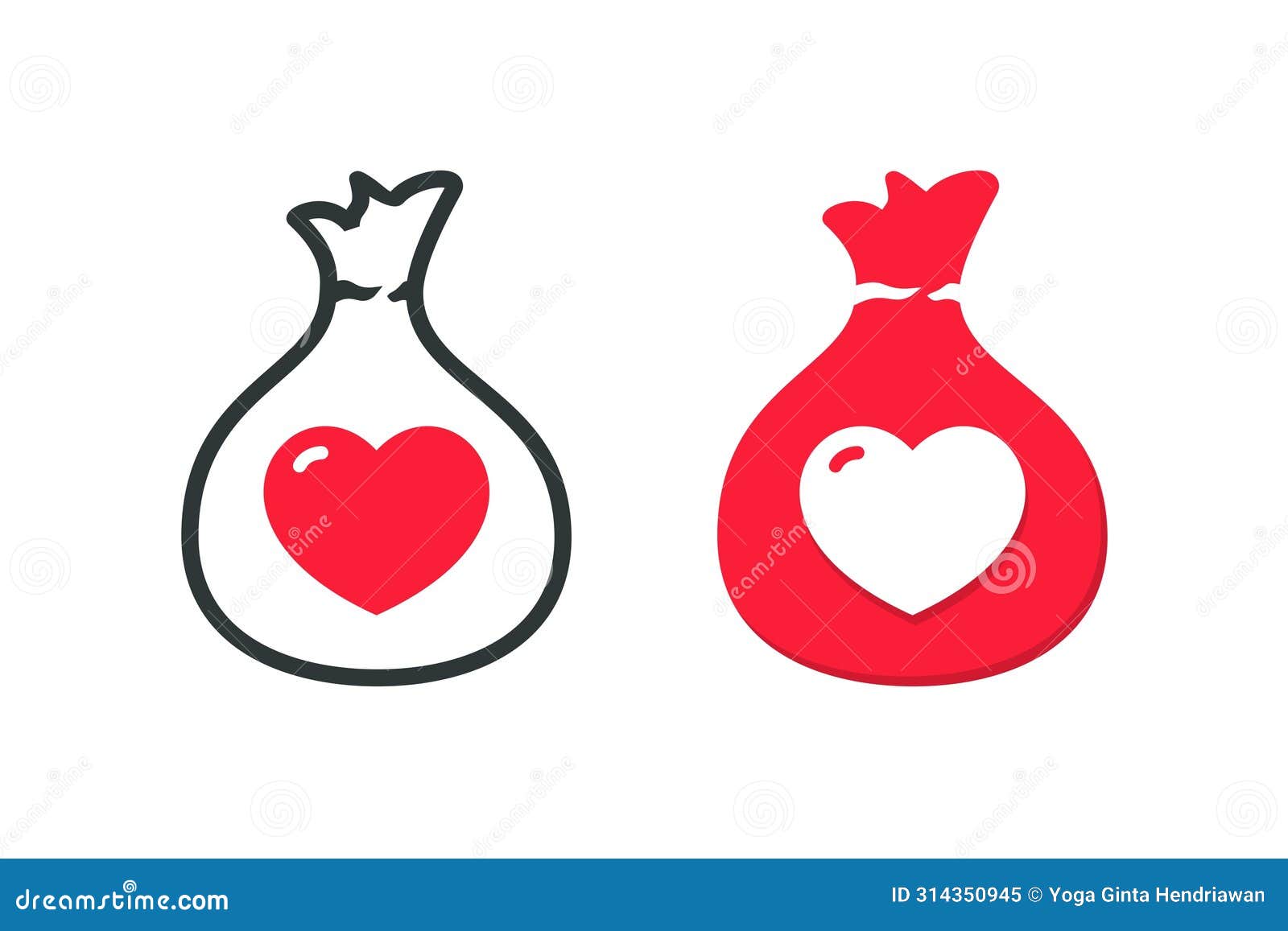 Love in Sack. Illustration Vector Stock Vector - Illustration of ...