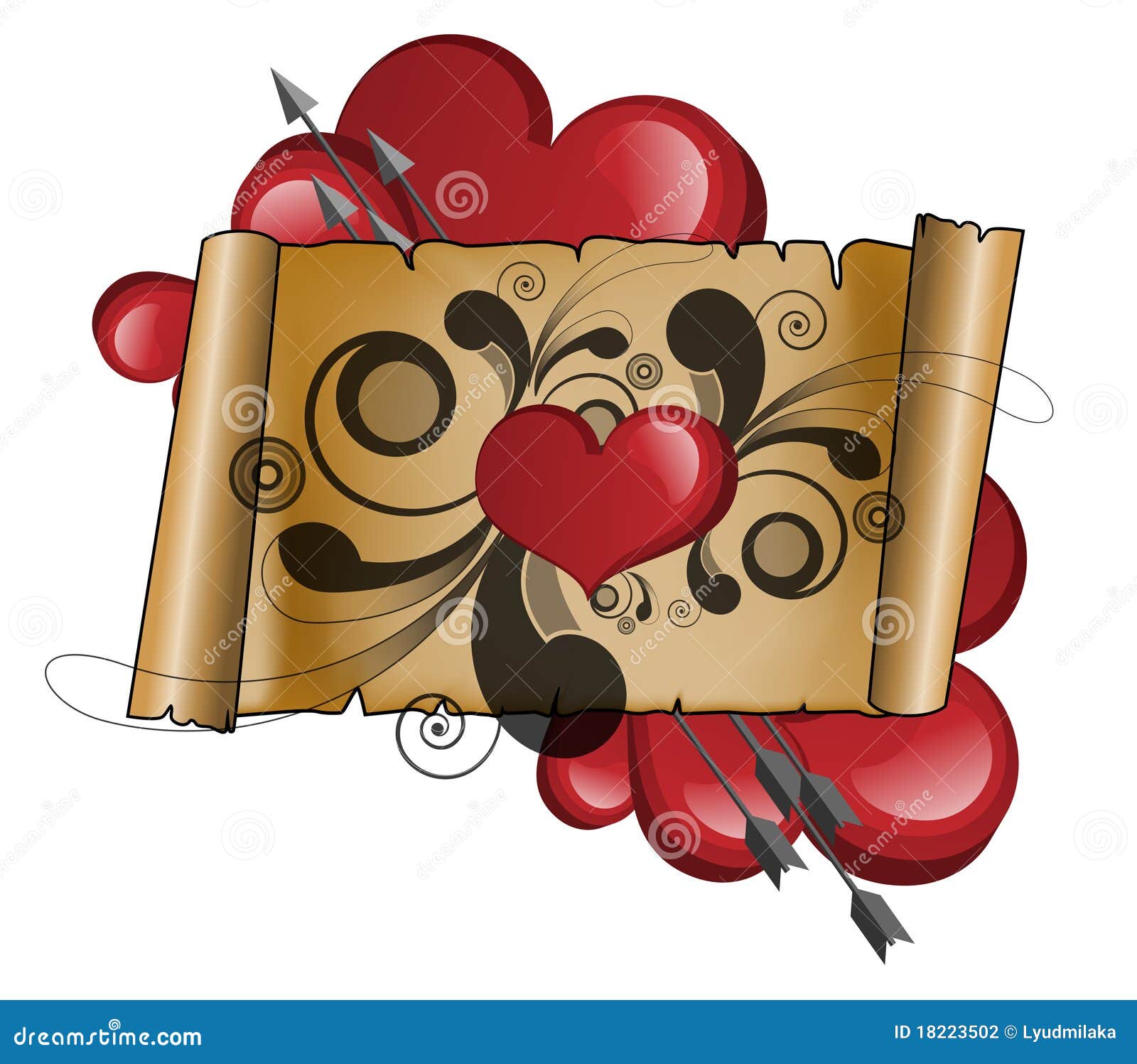 Love Scroll stock vector. Illustration of pattern, message - 18223502