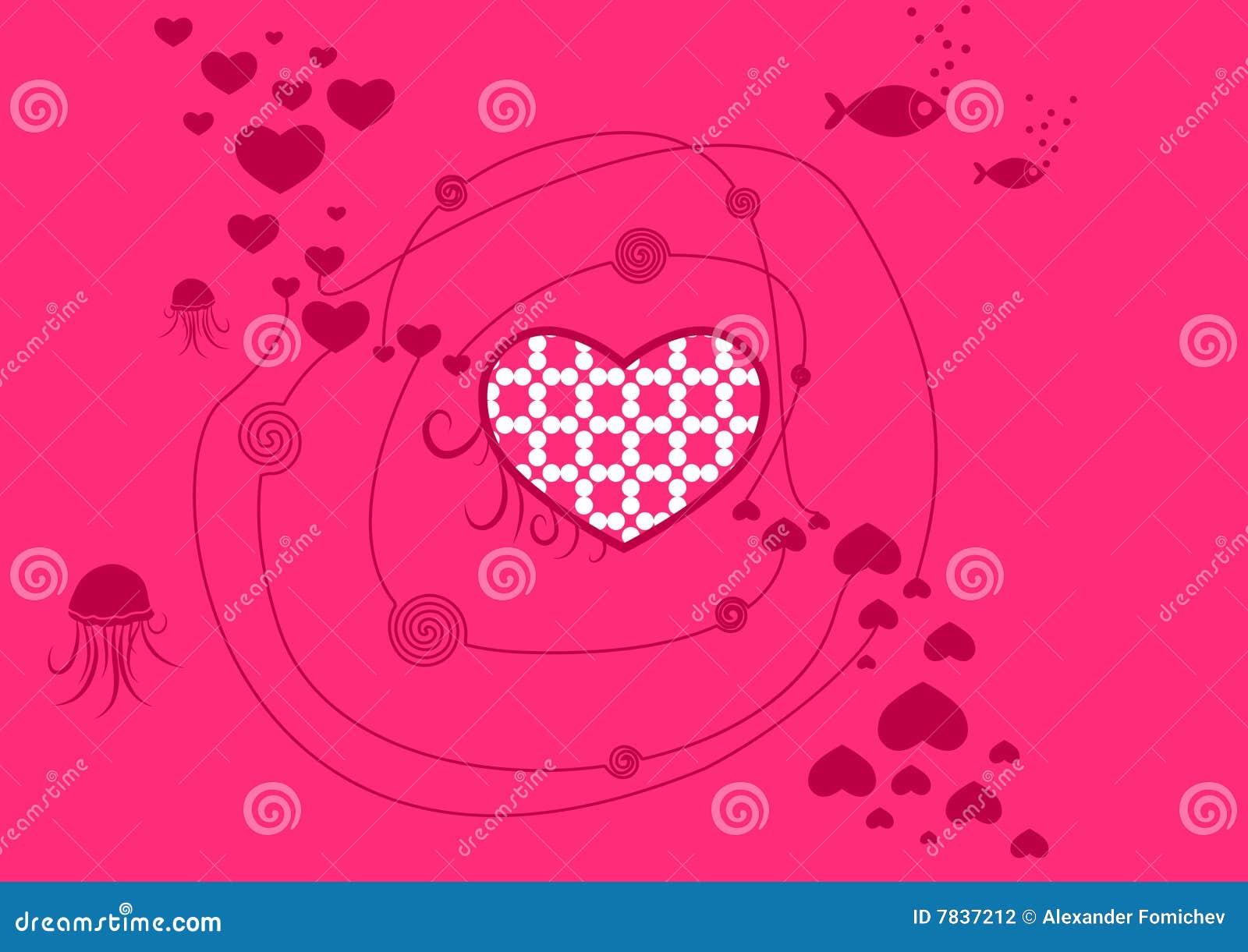Love in the sea stock vector. Illustration of card, celebrate - 7837212