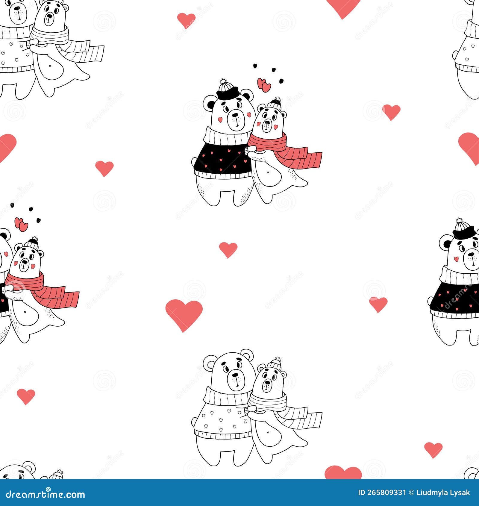 Two Hugging Bears, Back View. Cute Cartoon Illustration. Love And ...