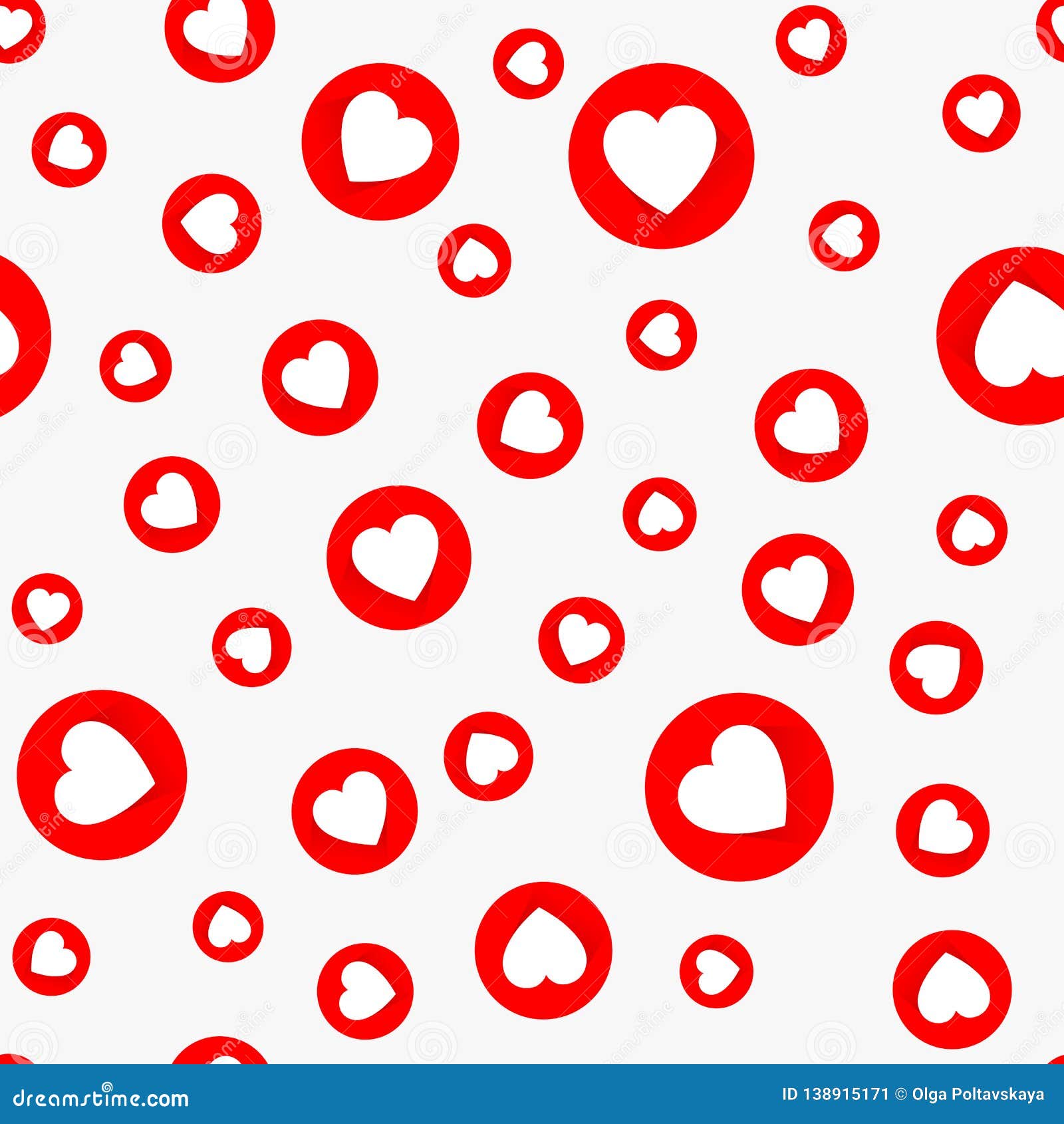 The Red Love Seamless Pattern with Hearts Stock Vector - Illustration ...