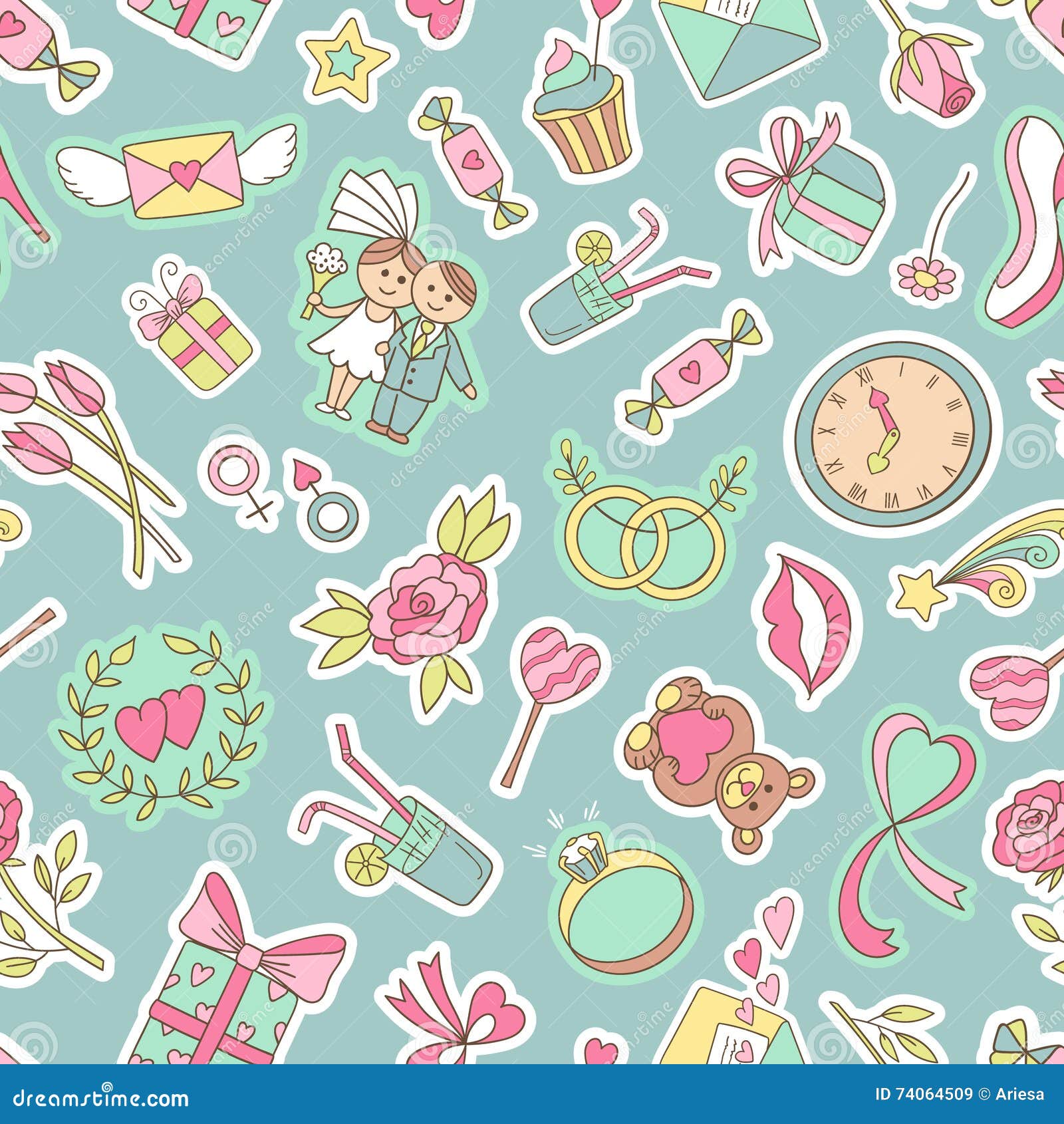 Love seamless pattern stock vector. Illustration of drawing - 74064509