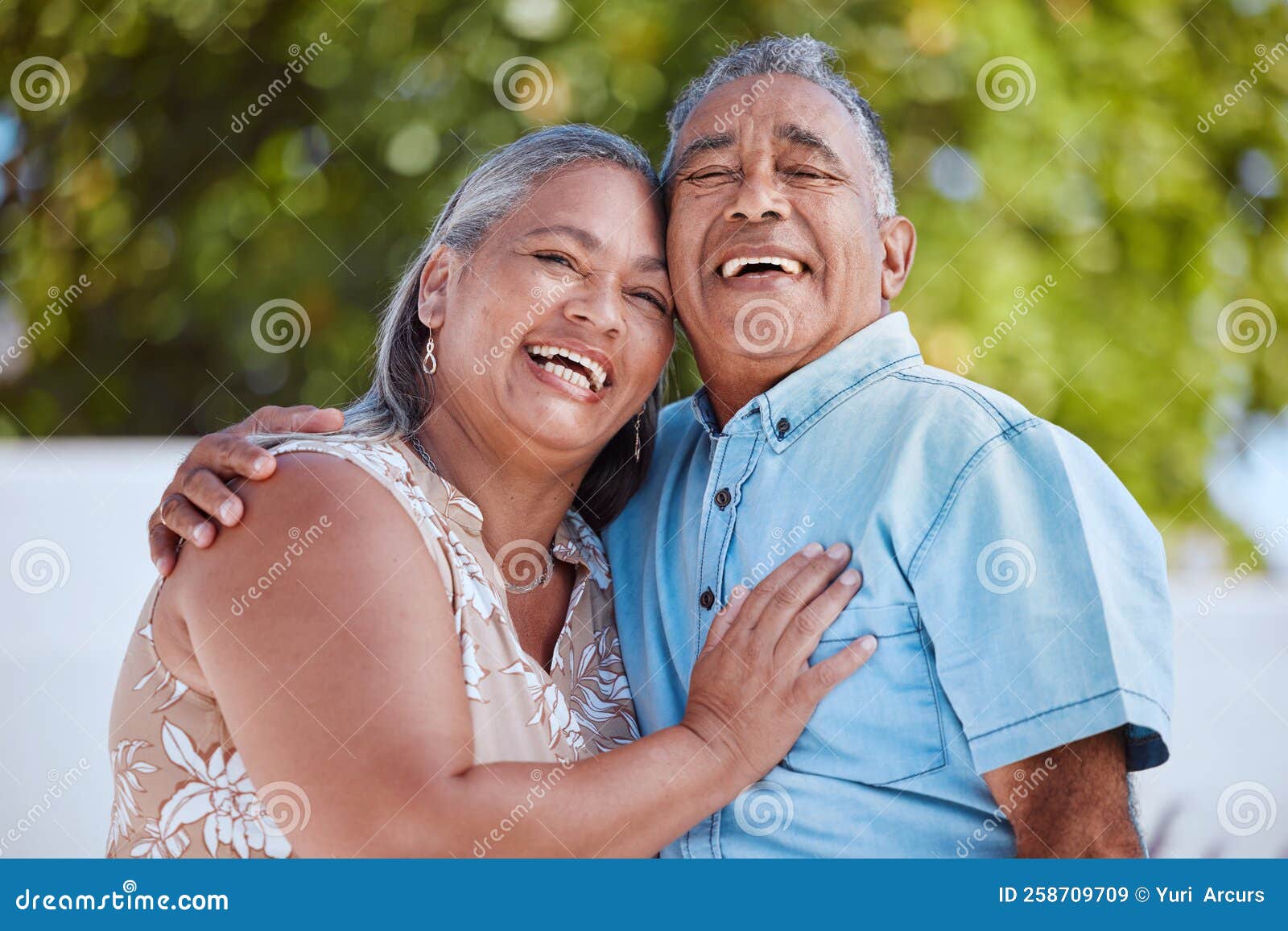 Love Senior Couple And Hug Happy To Celebrate Marriage Anniversary
