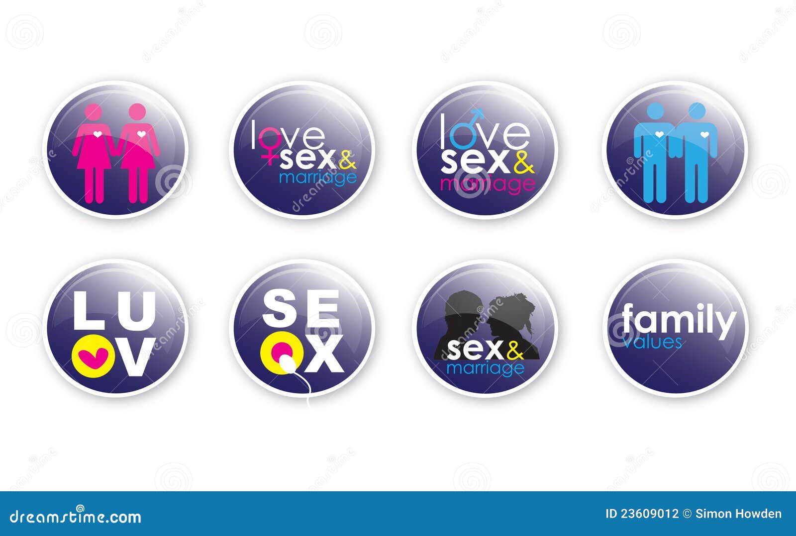 Love And Sex Buttons 2 Stock Illustration Illustration Of Marriage