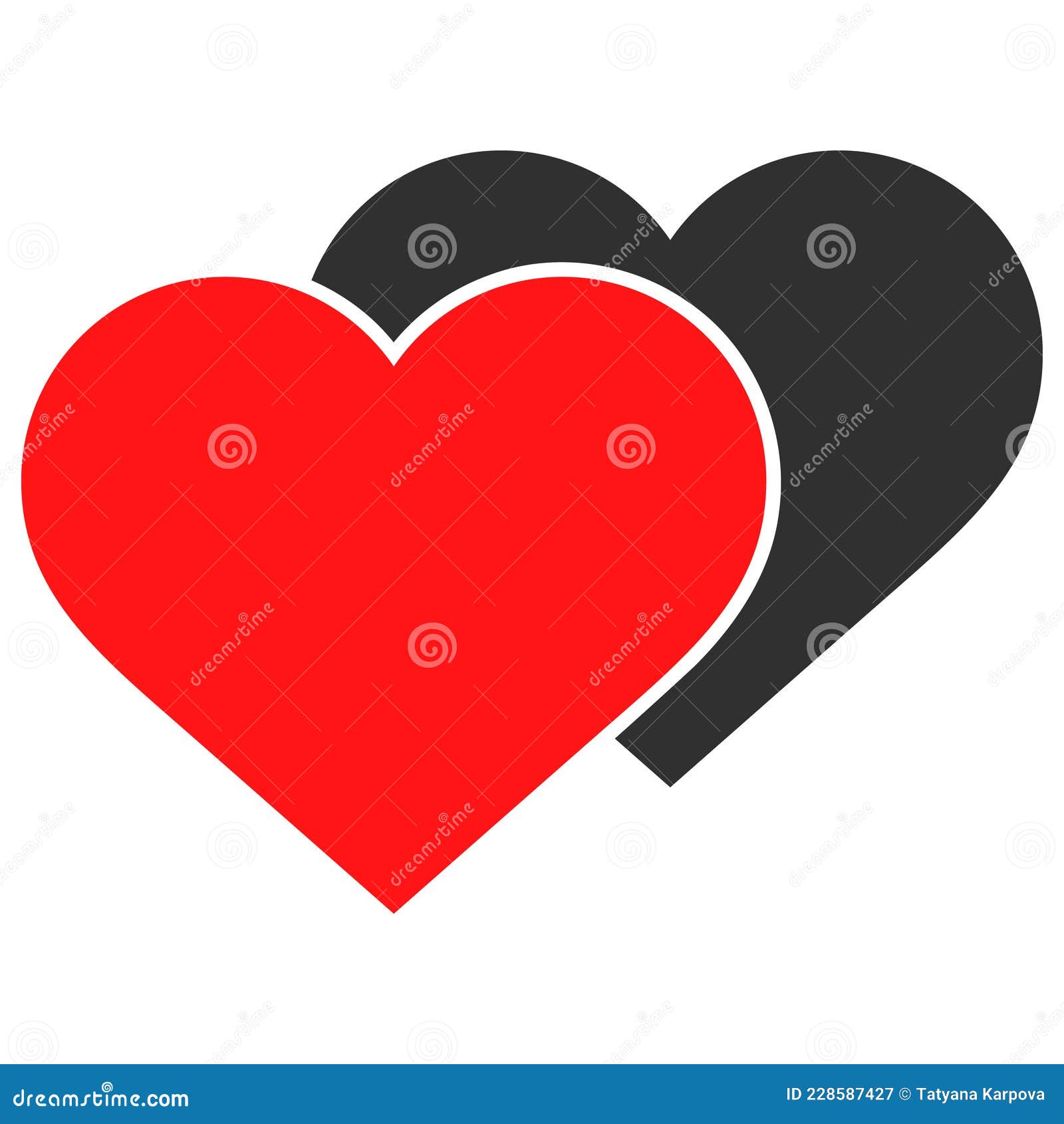 Love Shadow Vector Icon Flat Illustration Stock Vector - Illustration ...