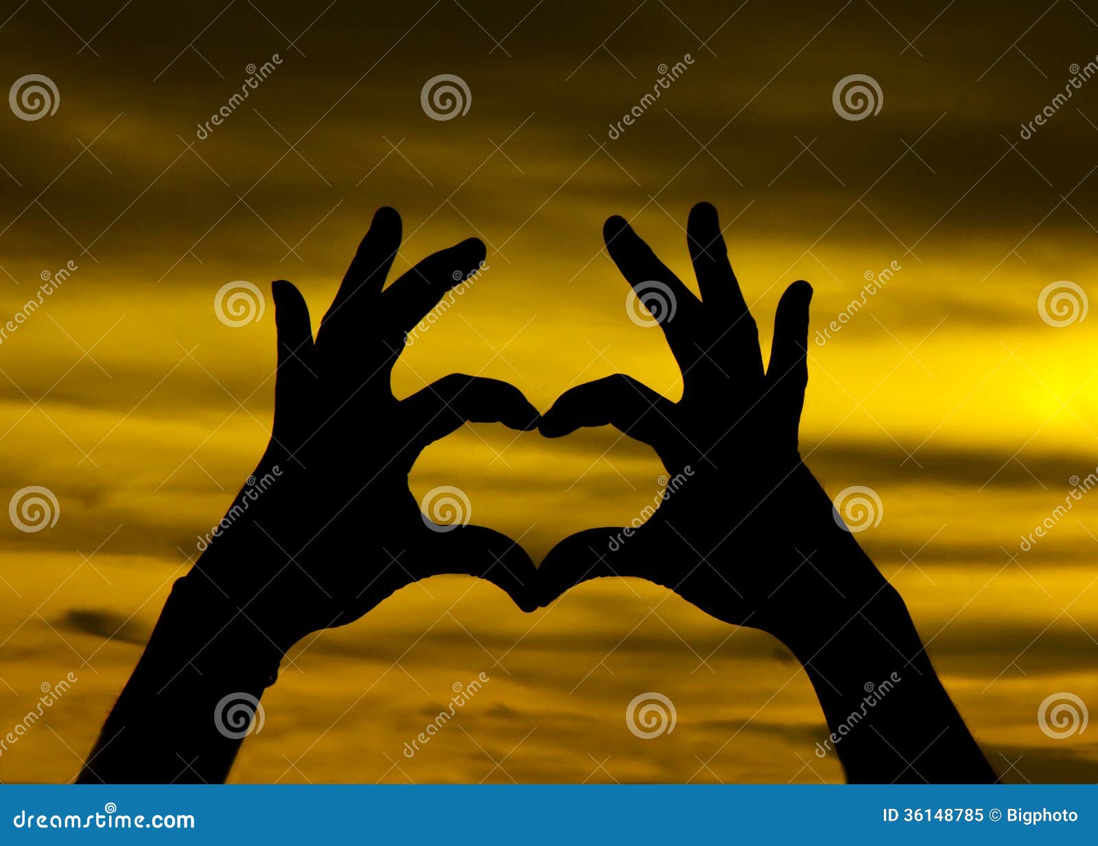 Love Shape Hand Silhouette in Sky Stock Image - Image of pose, shadow ...