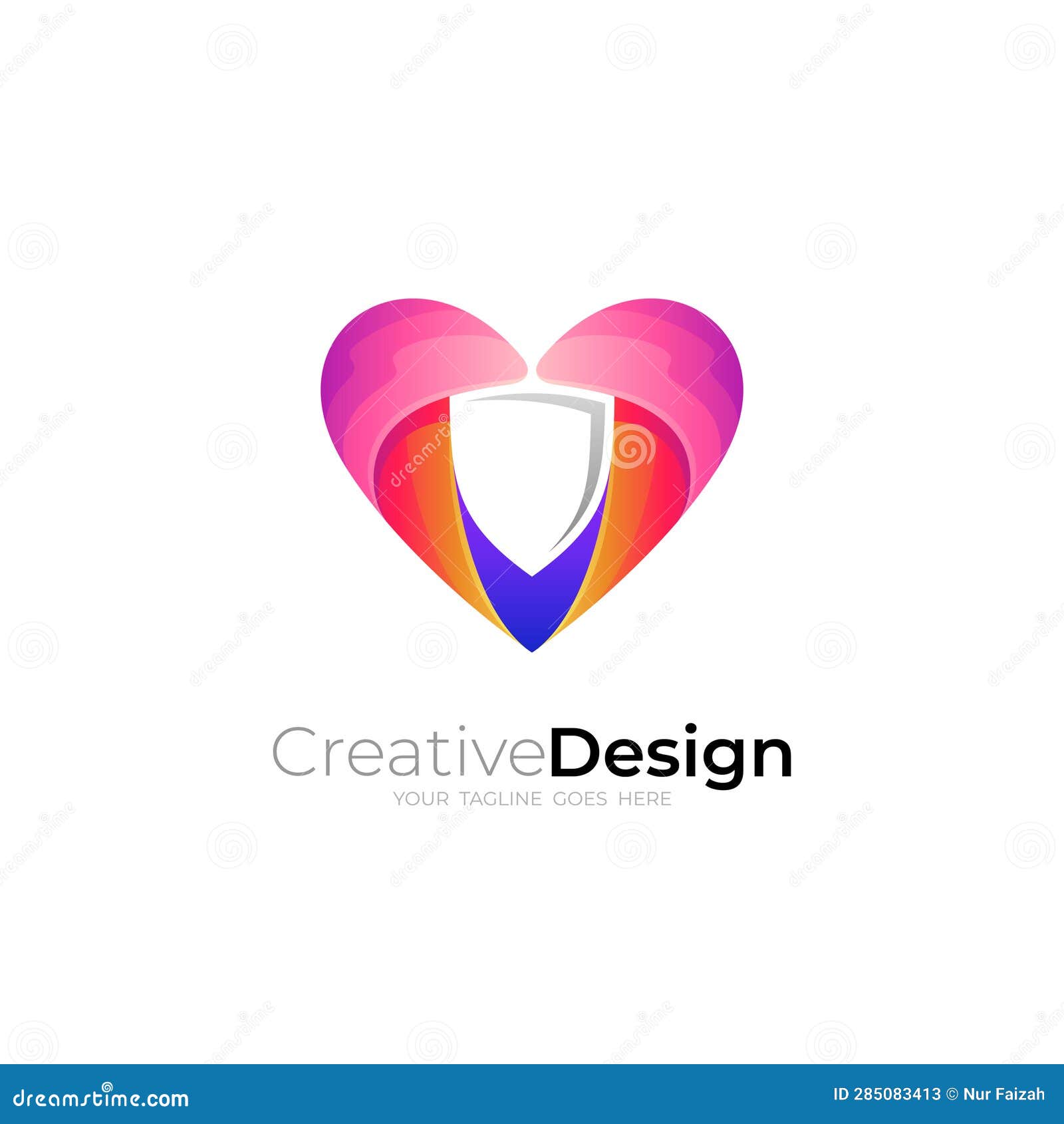 Love and Shield Design Combination, Security Logos Stock Vector ...