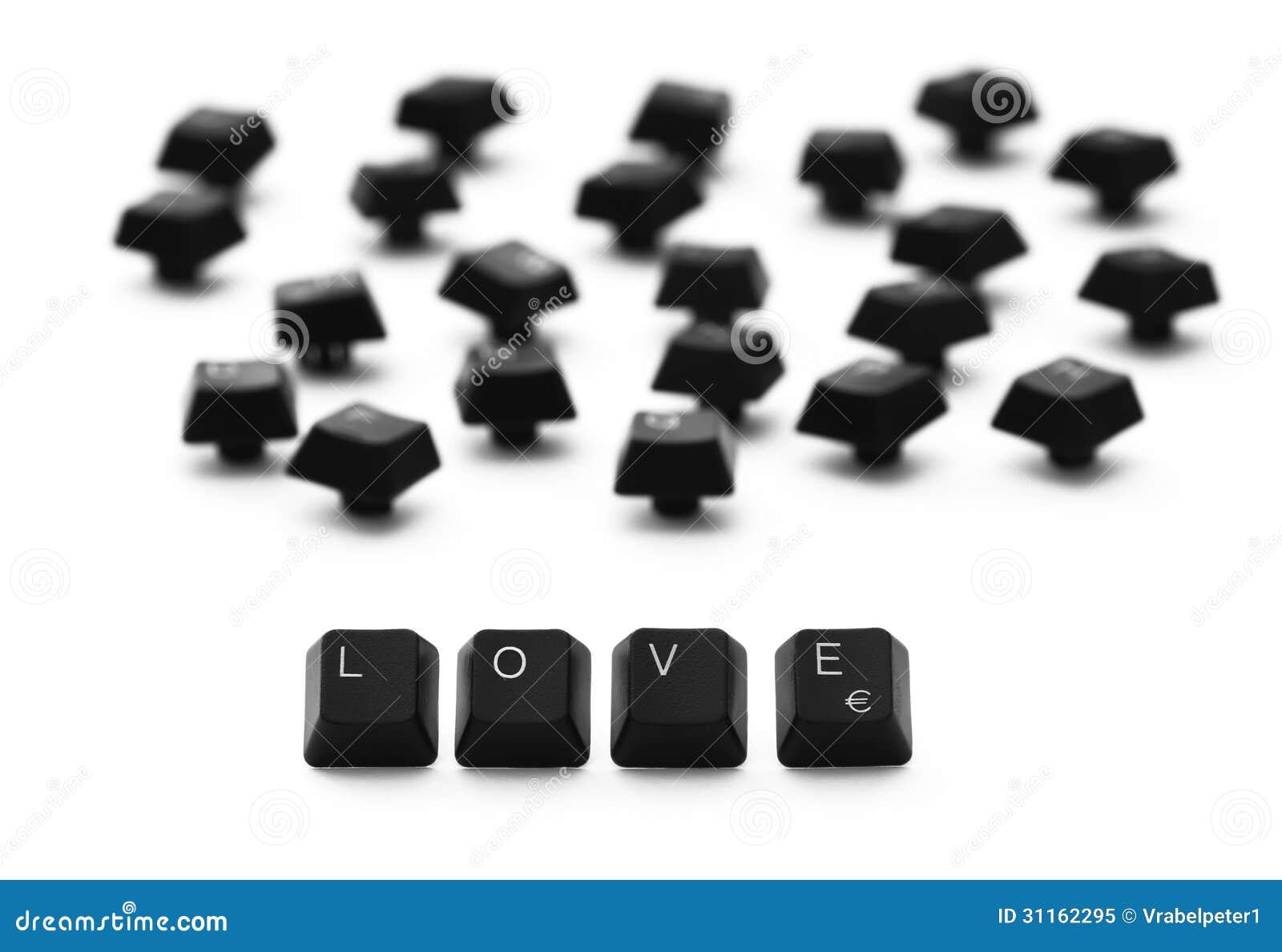 LOVE sign of keyboard keys stock image. Image of type - 31162295