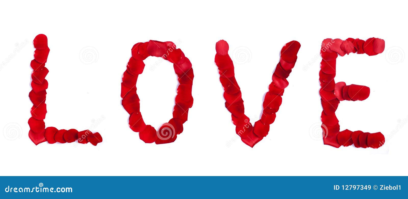 LOVE Sign Made of Rose Petals on White Stock Image - Image of emotions ...