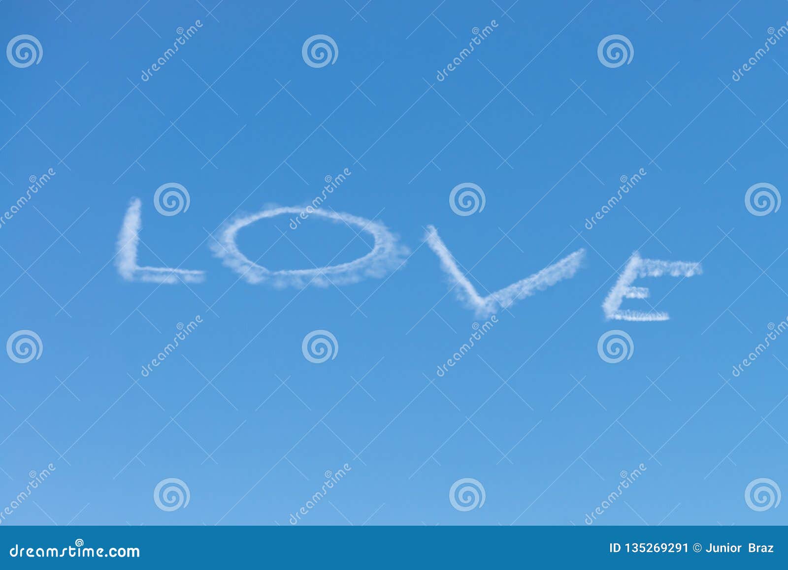 Love in Sky Done by an Airplane Stock Image - Image of background ...