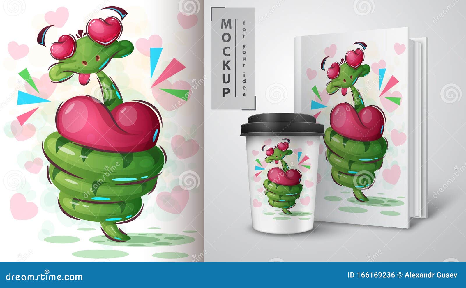 Snake Poster Set. Doodle Hand Drawn Pink And Blue Snakes On Dark ...