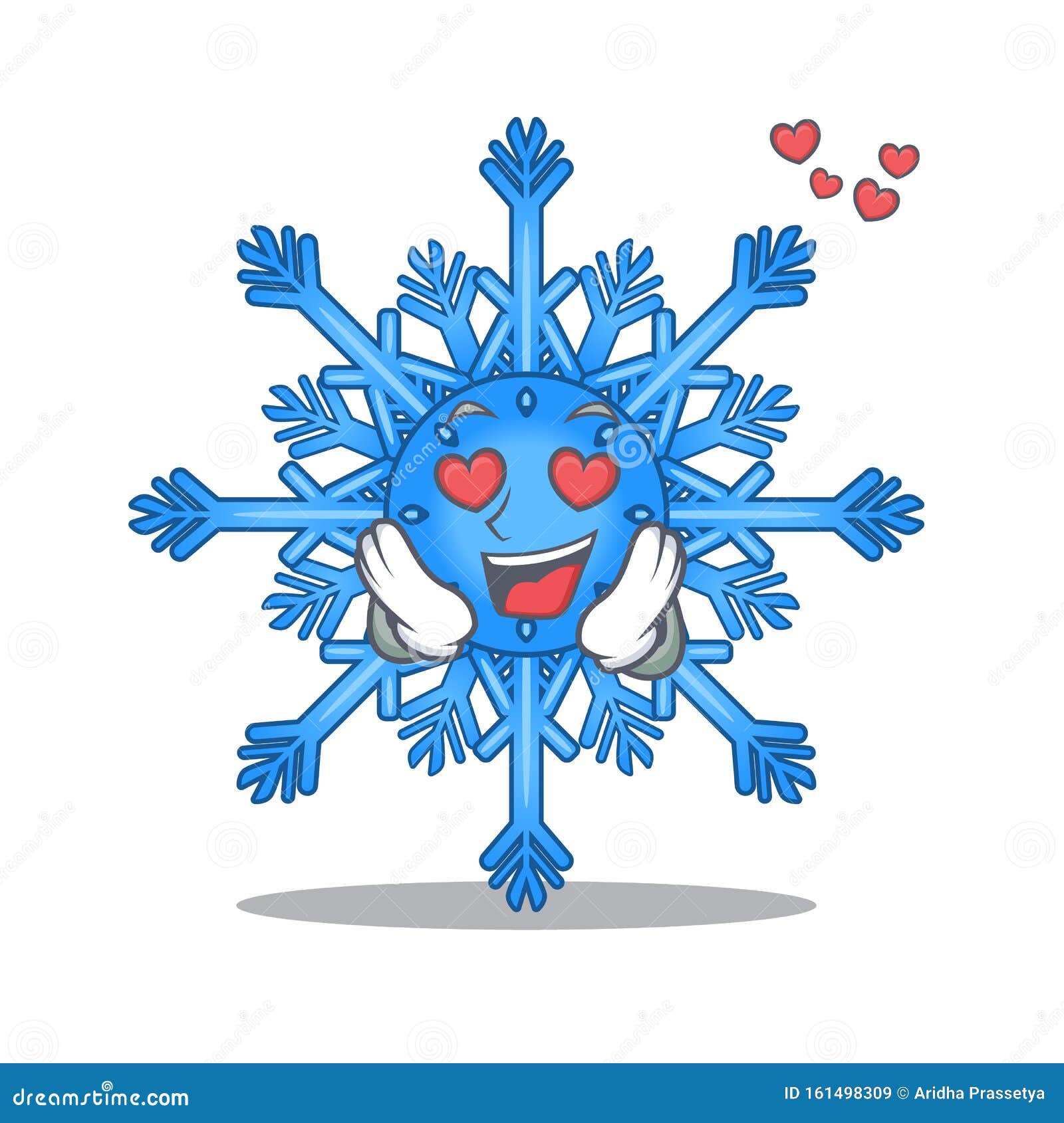 In Love Snowflake Isolated with in the Mascot Stock Vector ...