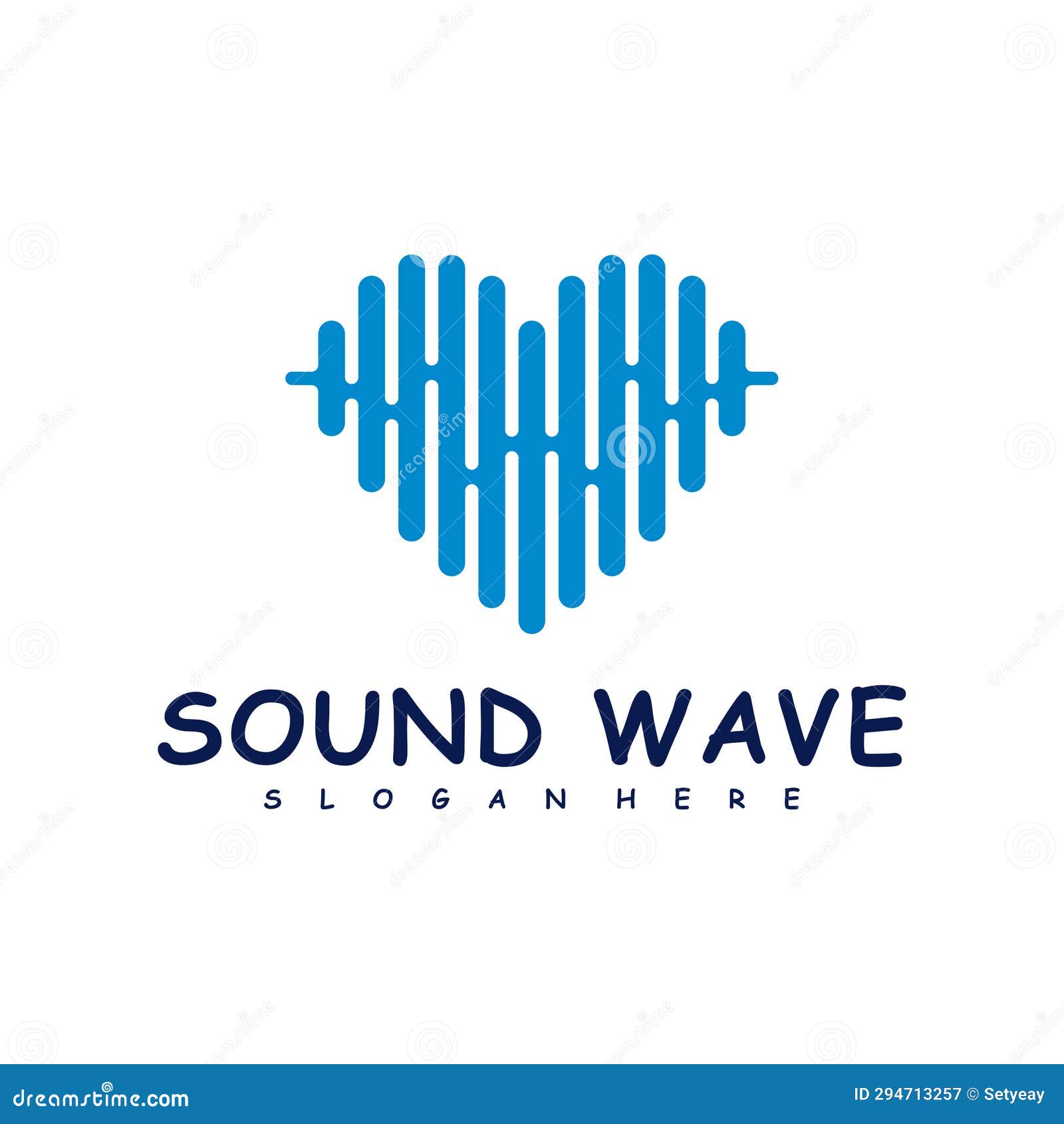 Love Sound Wave Logo Design Concept Vector. Sound Wave Illustration ...