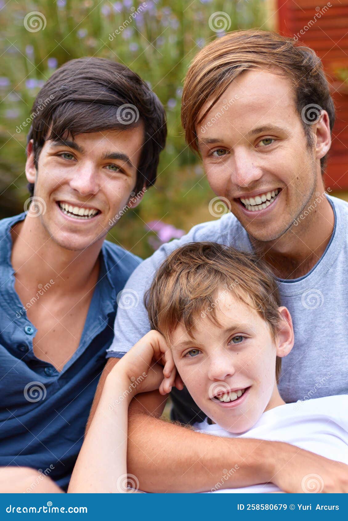 They Love Spending Time Outdoors. Portrait of Brothers Spending Time ...