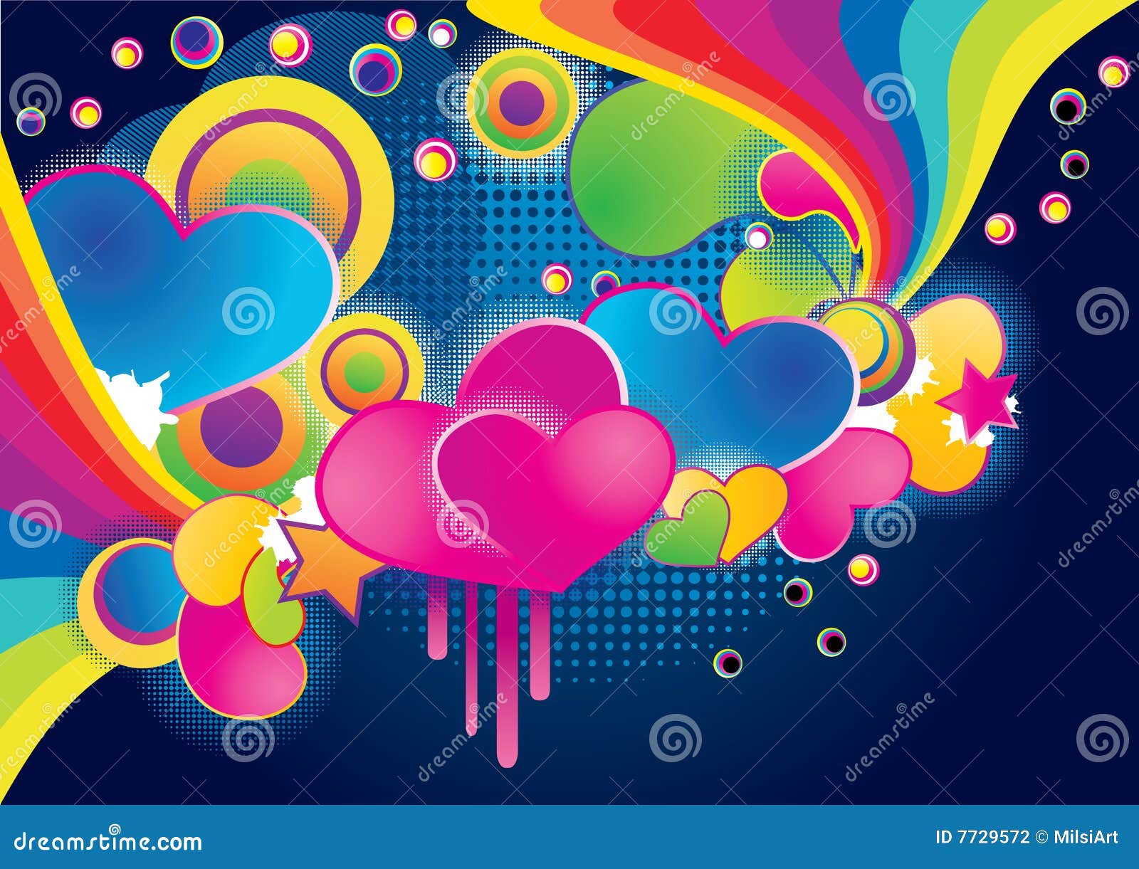 Love splash stock vector. Illustration of purple, orange - 7729572