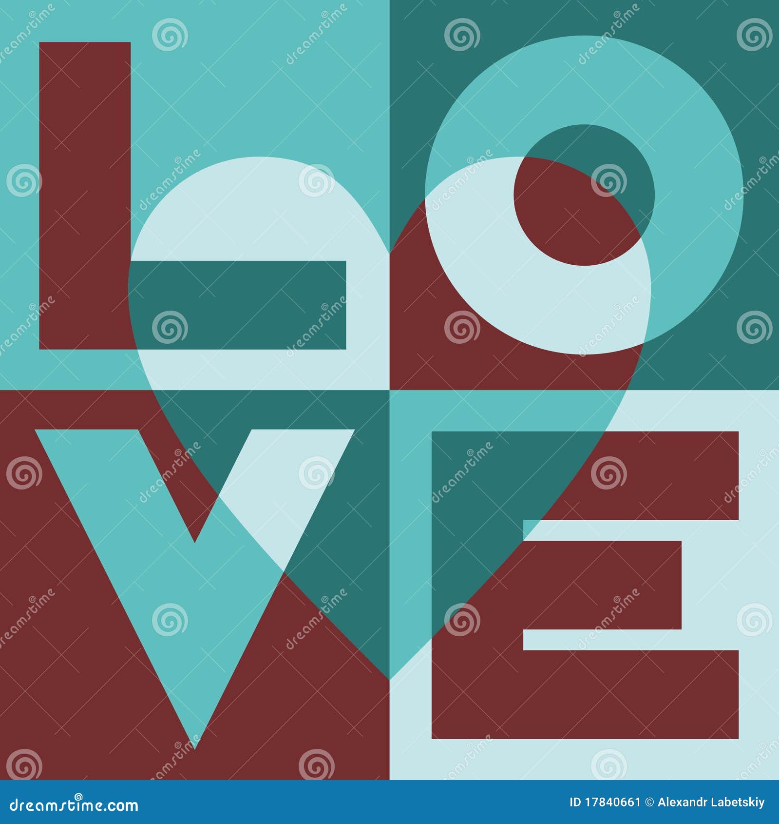 Love in square stock vector. Illustration of modern, abstract - 17840661