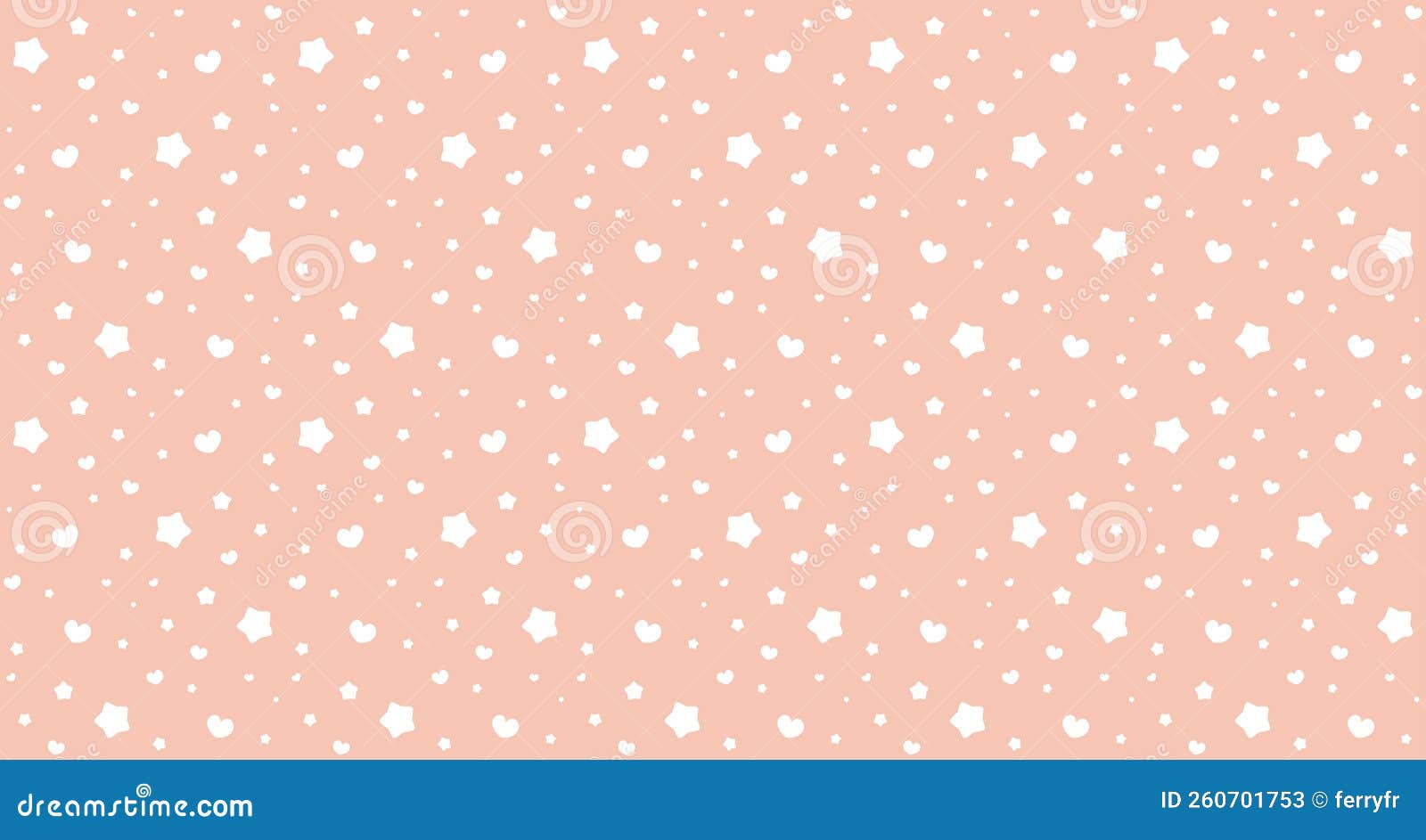Love Star Background Pattern Peach Cute Wallpaper Stock Illustration ...
