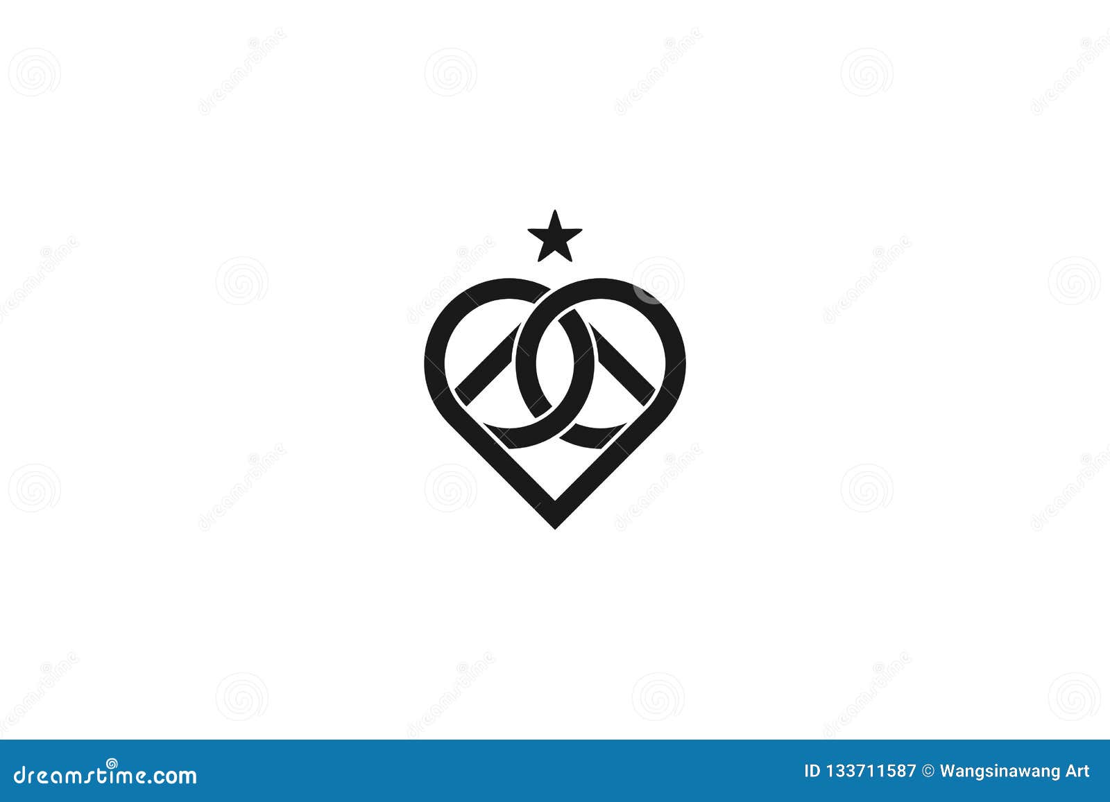 Love, Star Logo Designs Inspiration Isolated on White Background. Stock ...