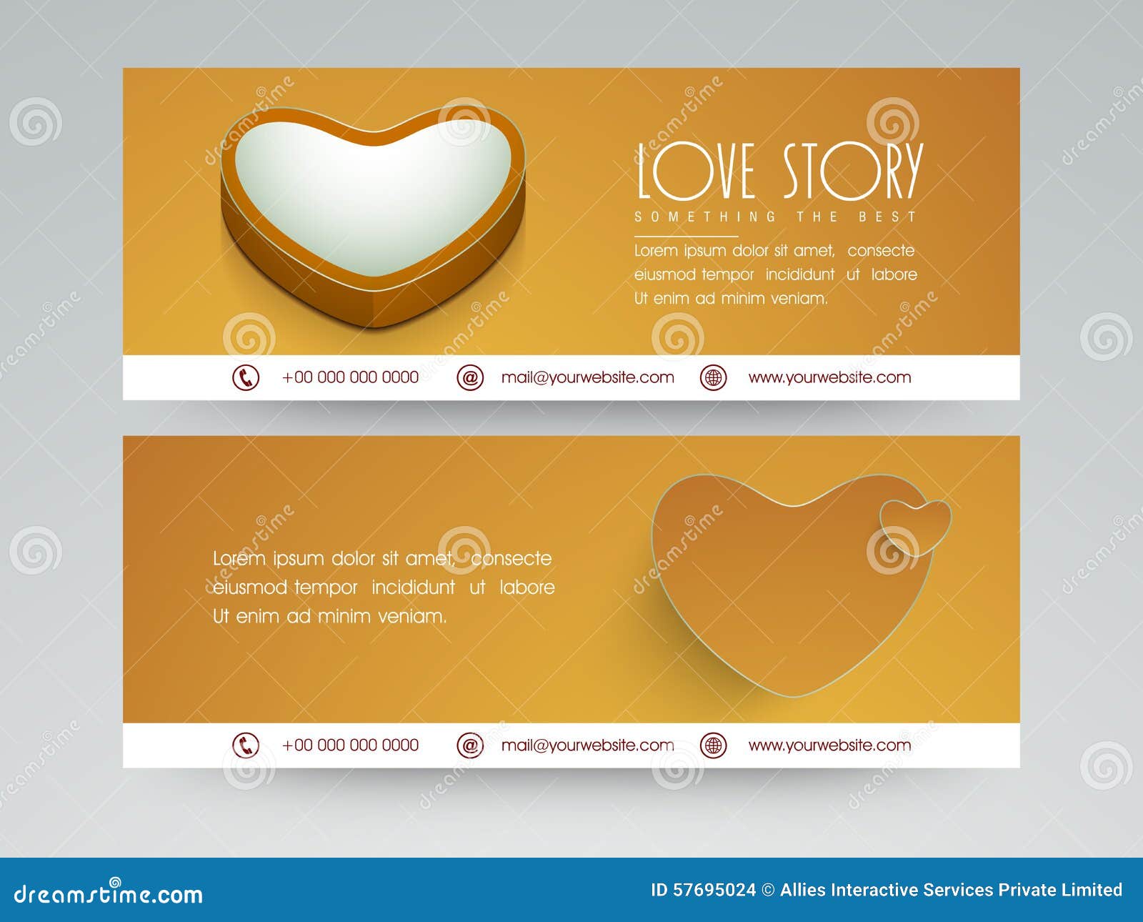 Love Story Web Header Design. Stock Illustration - Illustration of ...