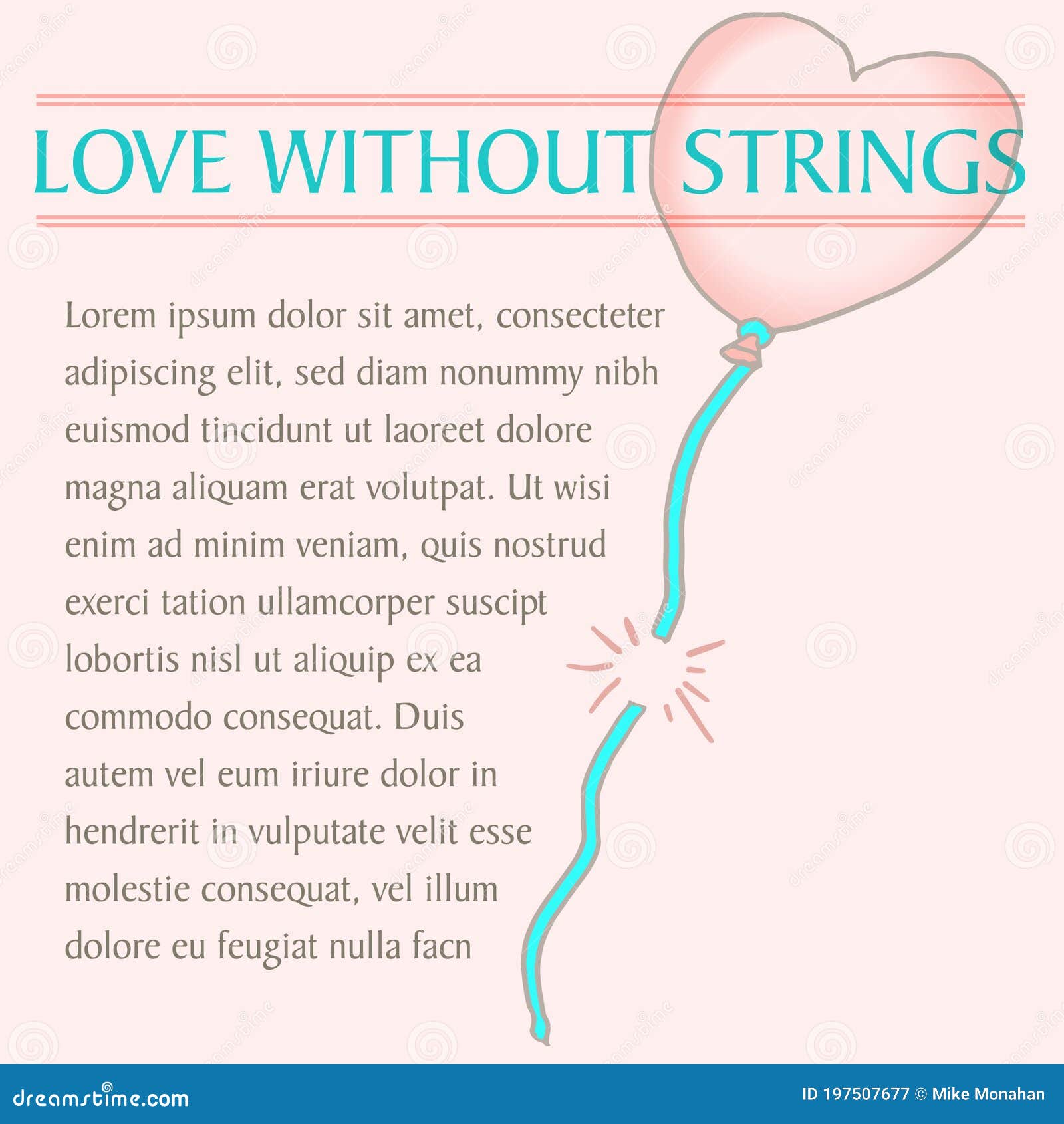 Love without Strings is the Theme of this Hand Drawn Graphic Stock ...