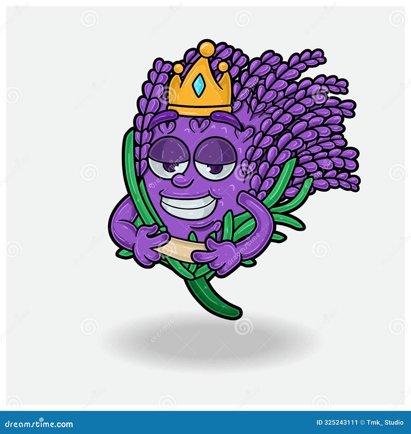 Love Struck Expression with Lavender Crown Mascot Character Cartoon ...
