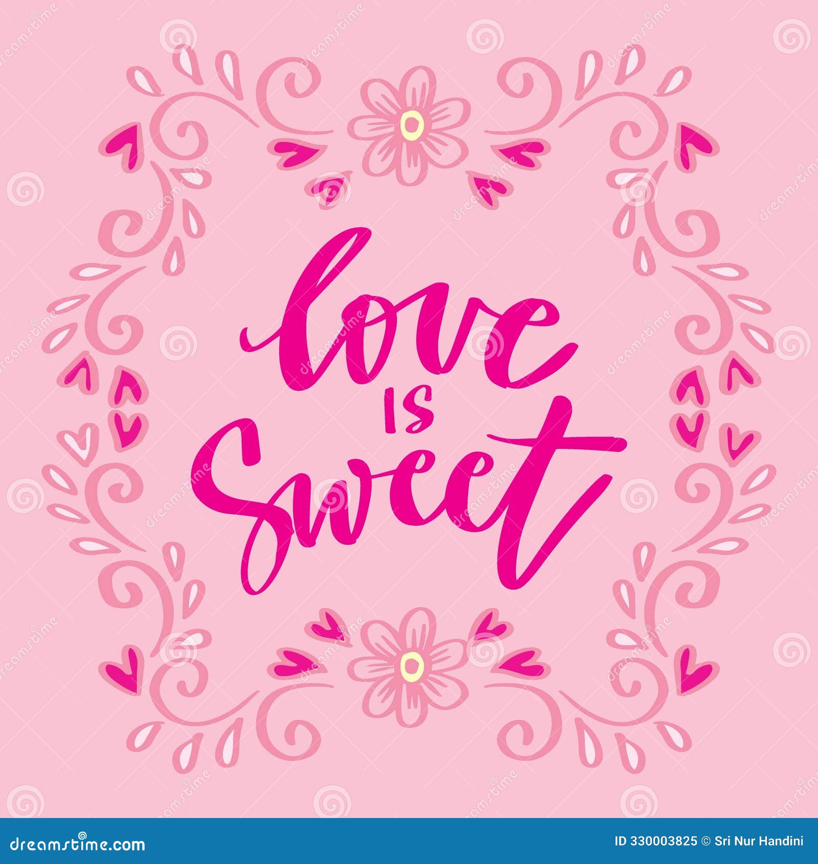 Love is Sweet. Hand Drawn Lettering Phrase Stock Vector - Illustration ...