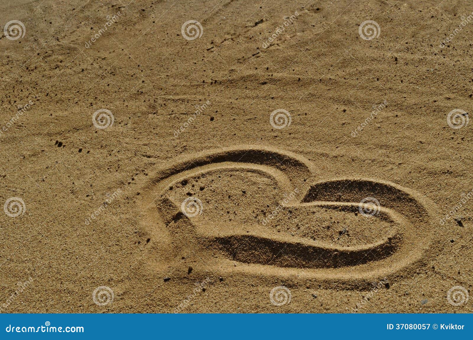 Love Symbol Drawn in the Sand Stock Image - Image of abstract ...