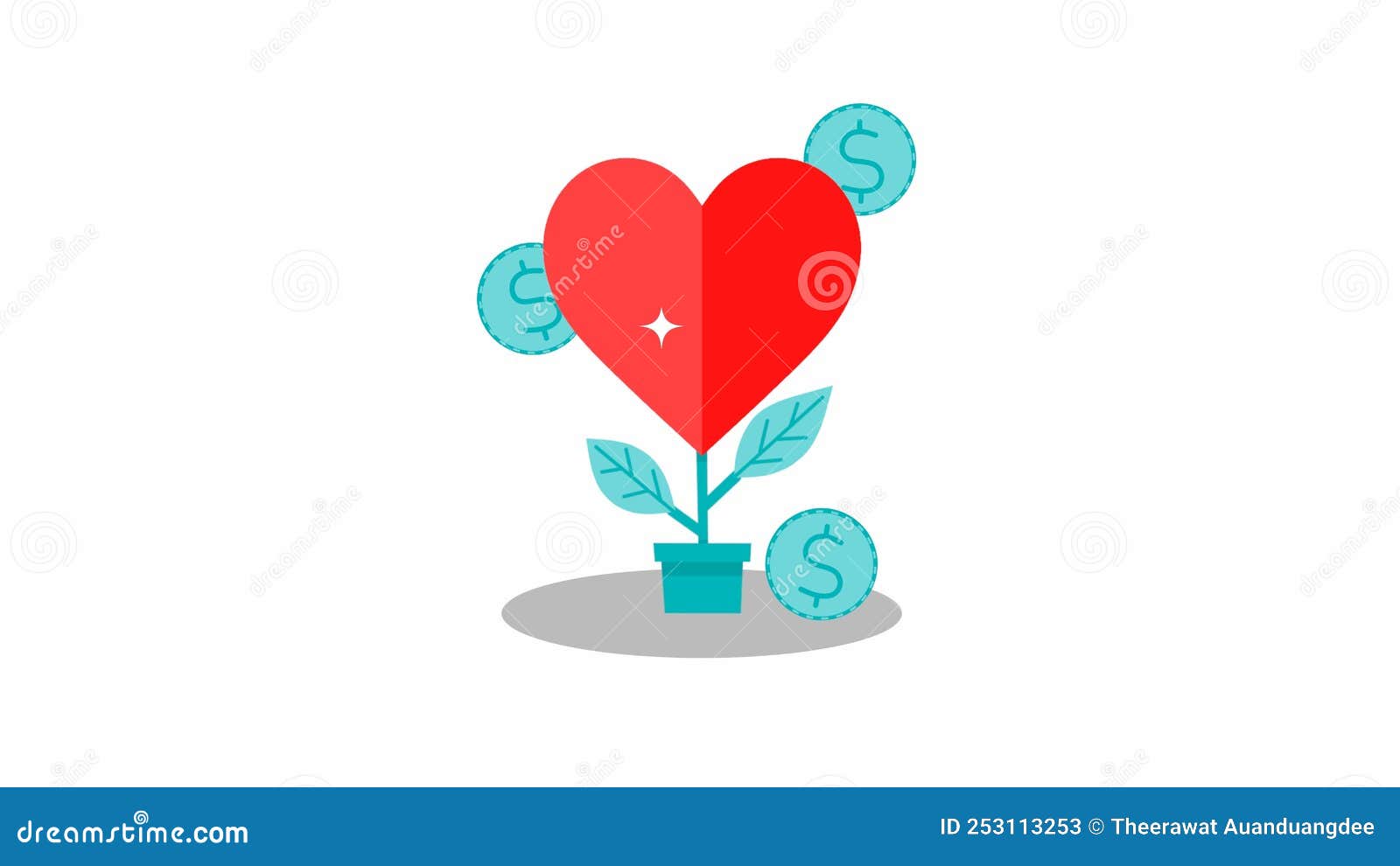 A Love Symbol for Passive Income Generation. Stock Illustration ...